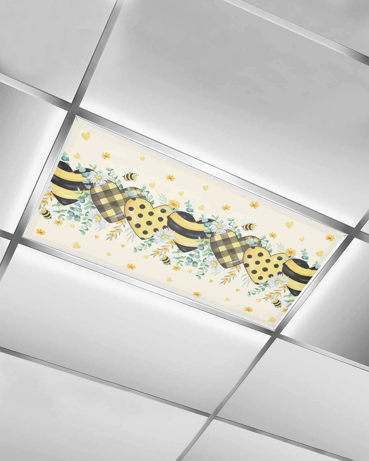 Fluorescent Light Covers for Ceiling Lights 1 Pack,Summer Yellow Love ...