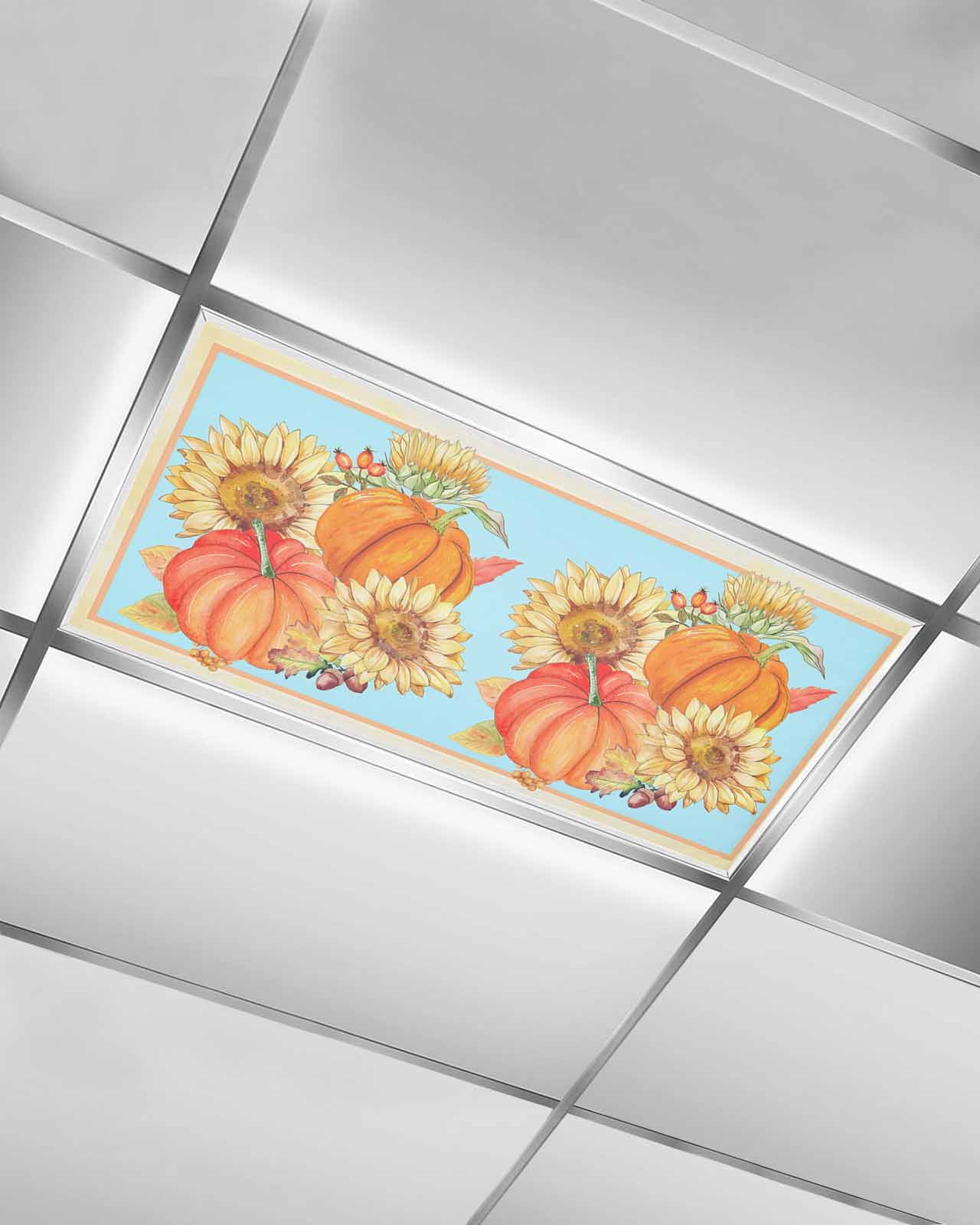 Fluorescent Light Covers for Ceiling Lights 1 Pack,Sunflower Pumpkins ...