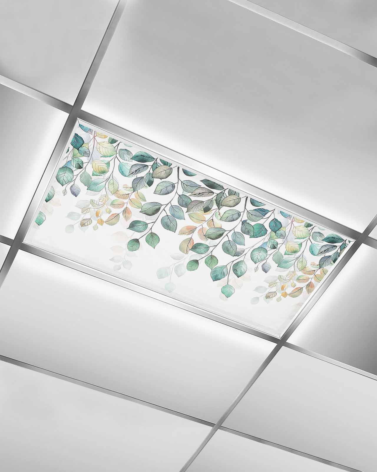 Fluorescent Light Covers for Ceiling Lights 1 Pack, Teal Botanical ...