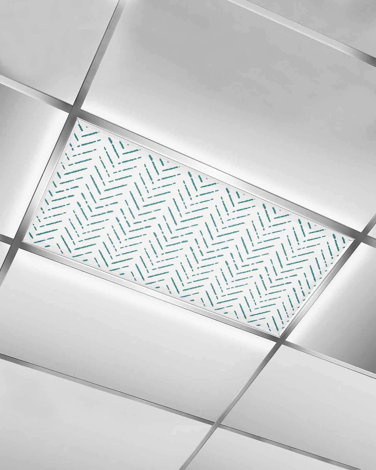 Fluorescent Light Covers for Ceiling Lights 1 Pack, Teal Striped ...