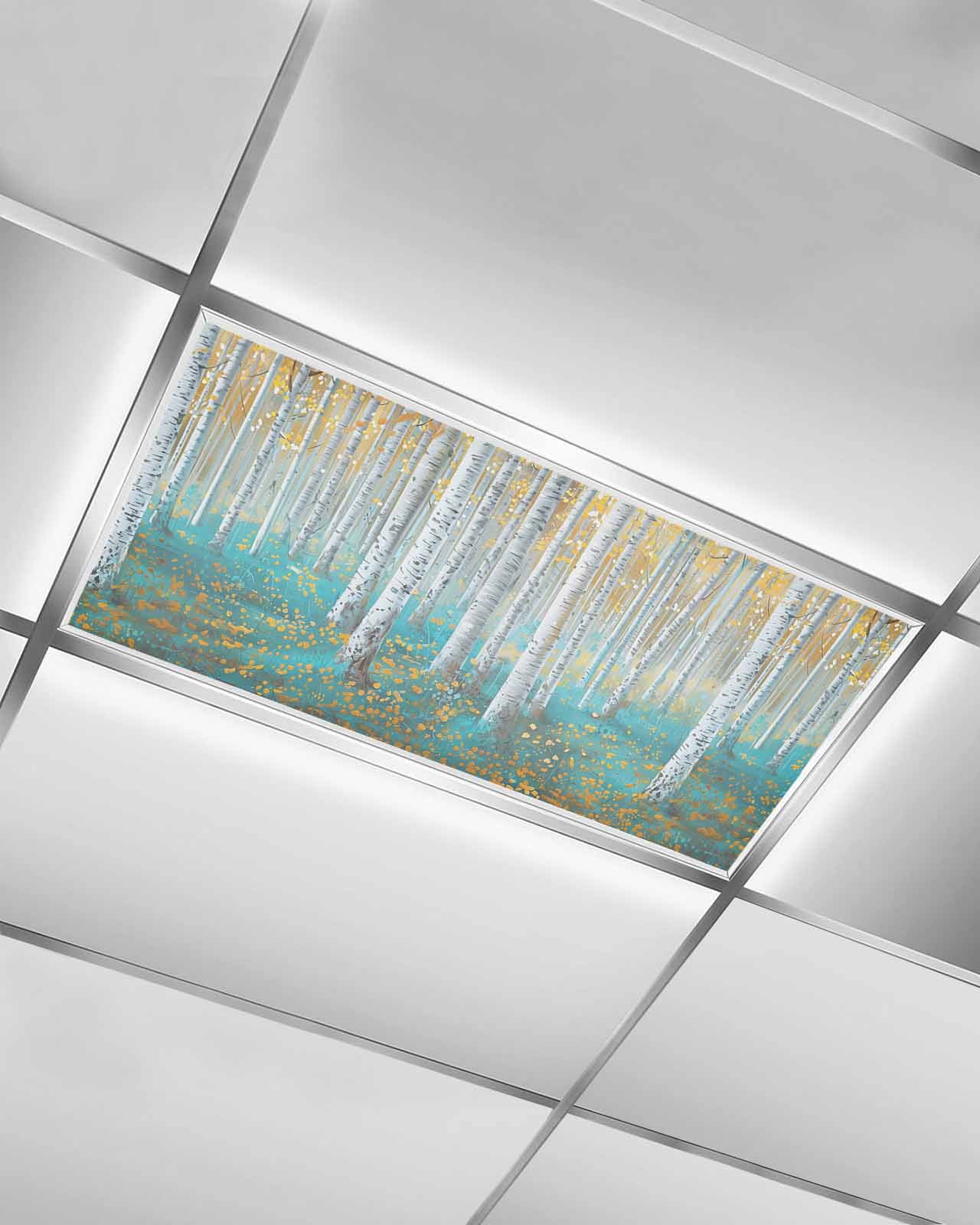 Fluorescent Light Covers for Ceiling Lights 1 Pack, Teal Yellow Oil ...