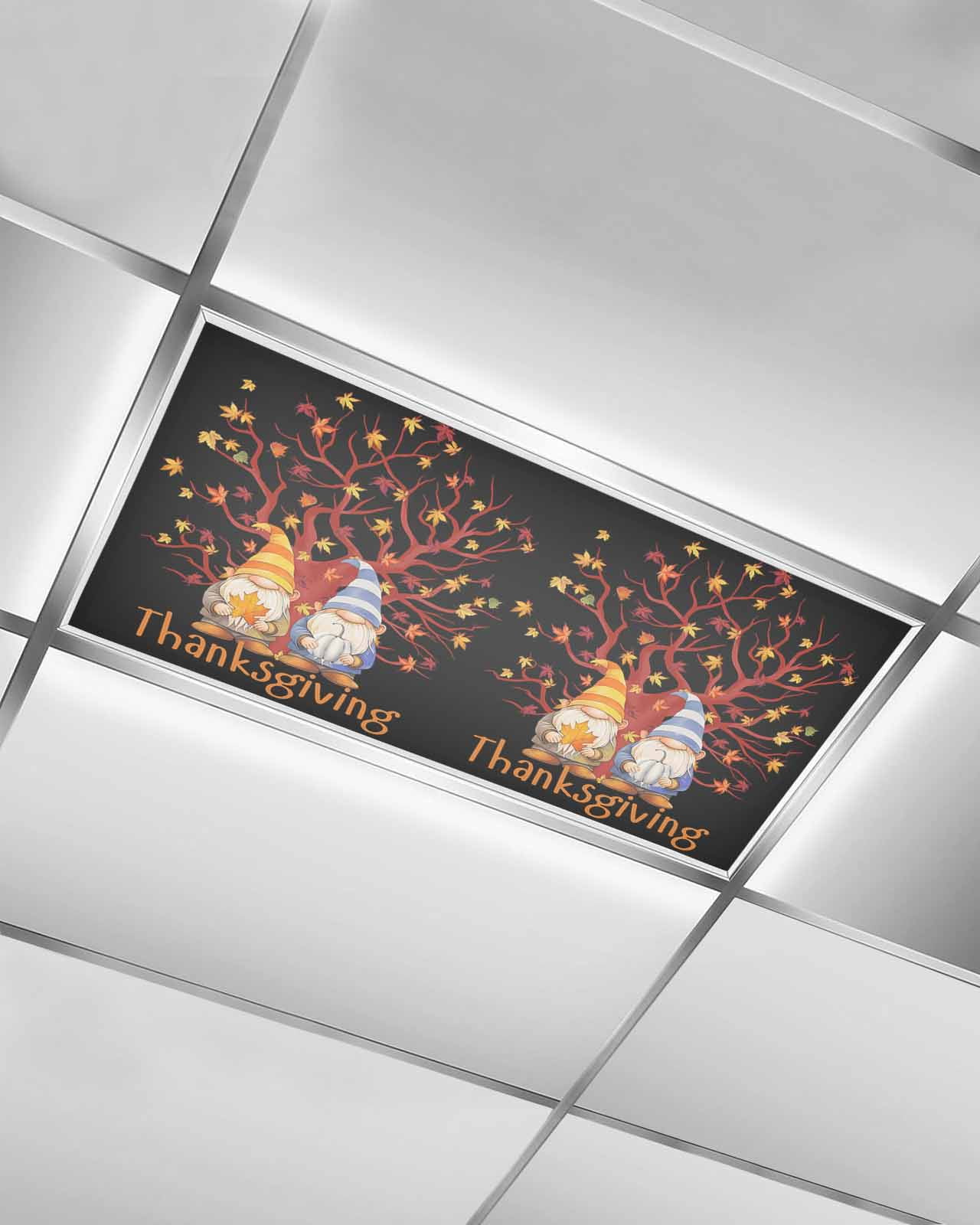 Fluorescent Light Covers for Ceiling Lights 1 Pack,Thanksgiving Gnomes ...