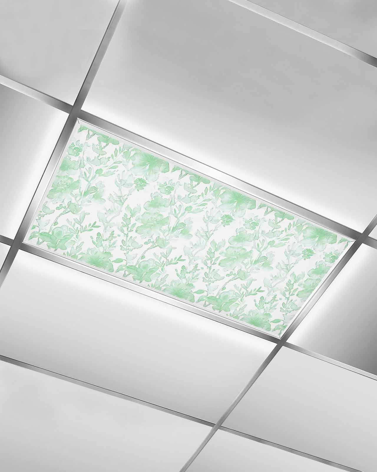 Fluorescent Light Covers for Ceiling Lights 1 Pack, Watercolor Green ...