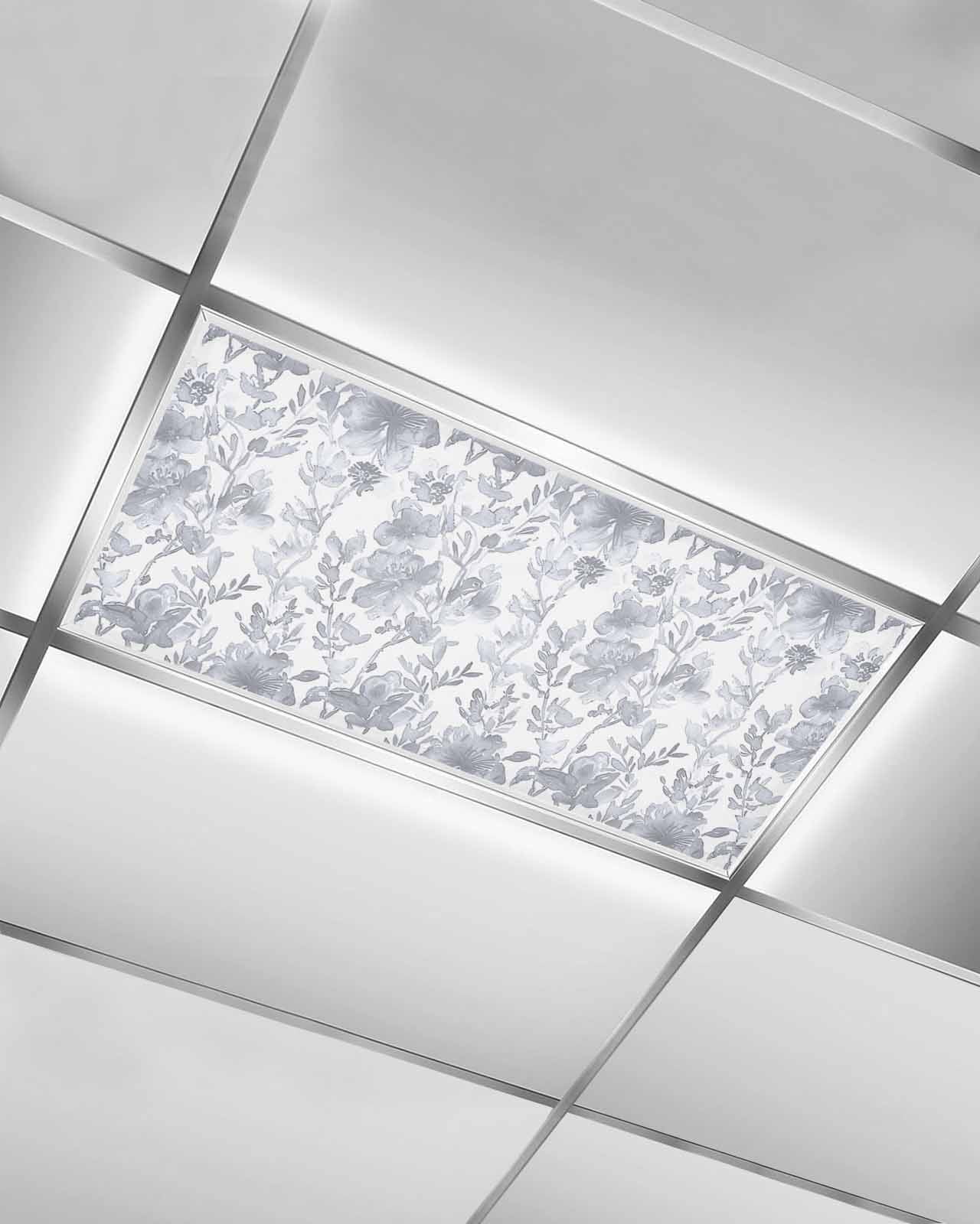 Fluorescent Light Covers for Ceiling Lights 1 Pack, Watercolor Grey ...