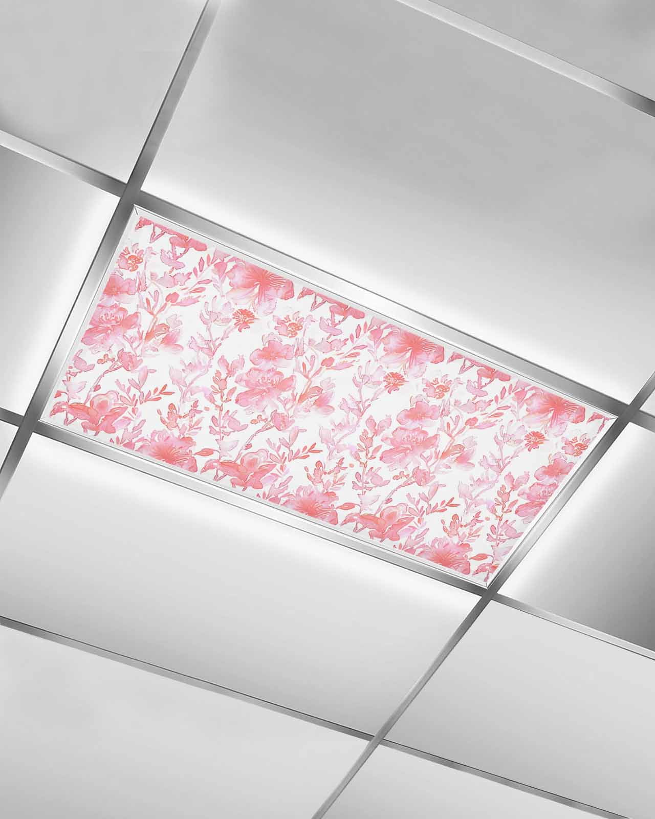 Fluorescent Light Covers for Ceiling Lights 1 Pack, Watercolor Pink ...