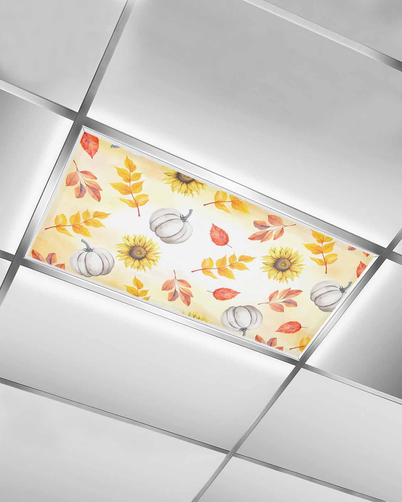 Fluorescent Light Covers for Ceiling Lights 1 Pack,Yellow Orange Fall ...