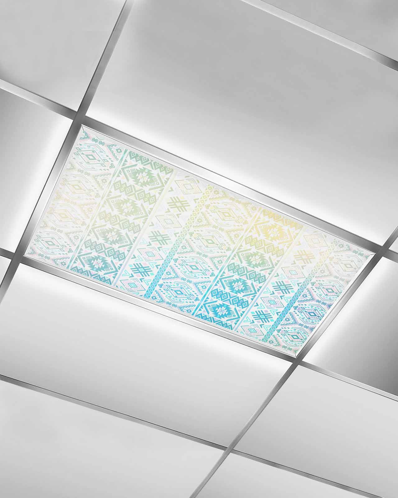 Fluorescent Light Covers for Ceiling Lights 1 Pack, Yellow Teal Blue ...
