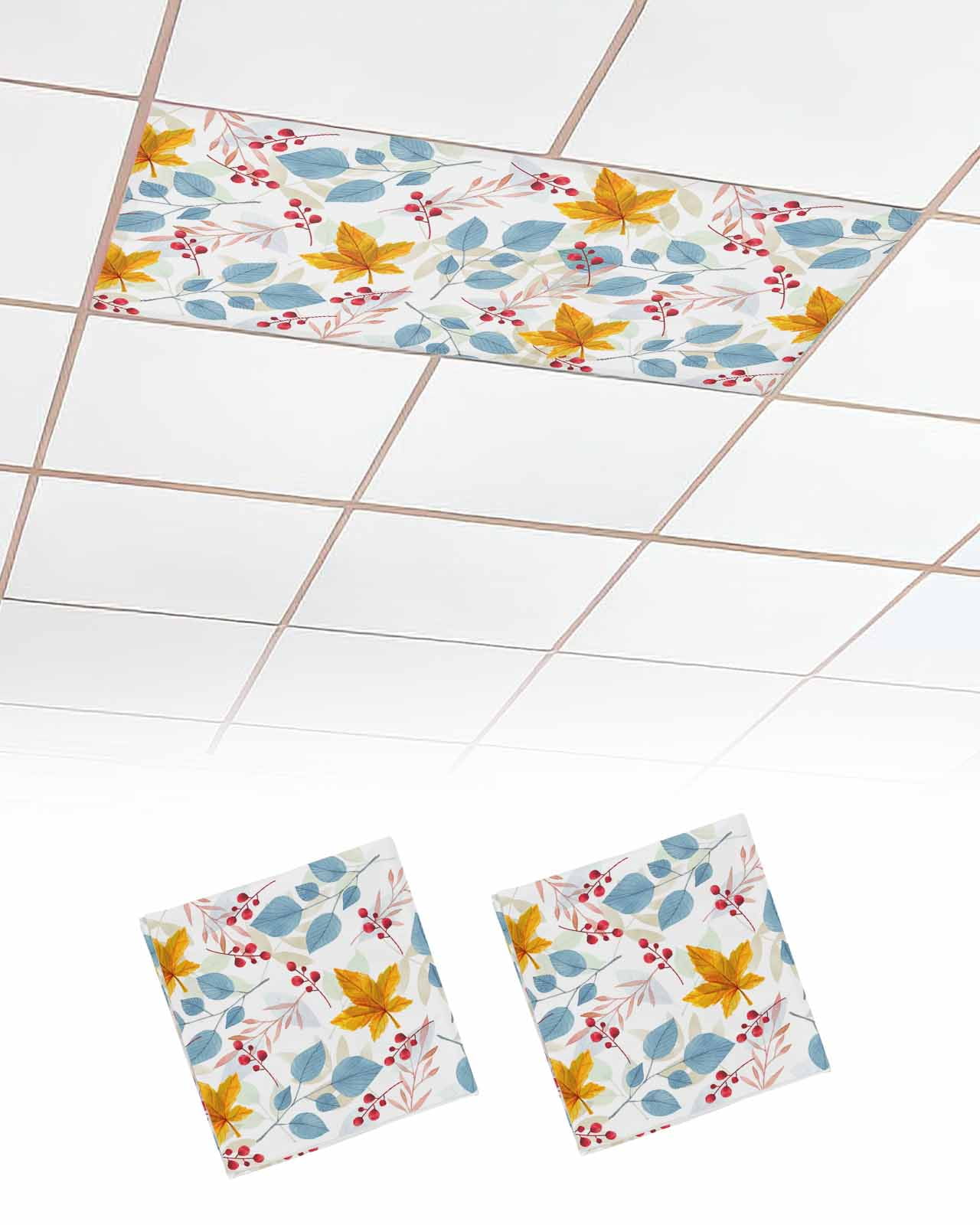 Fluorescent Light Covers for Ceiling Lights 2 Pack, Blue Orange Fall ...
