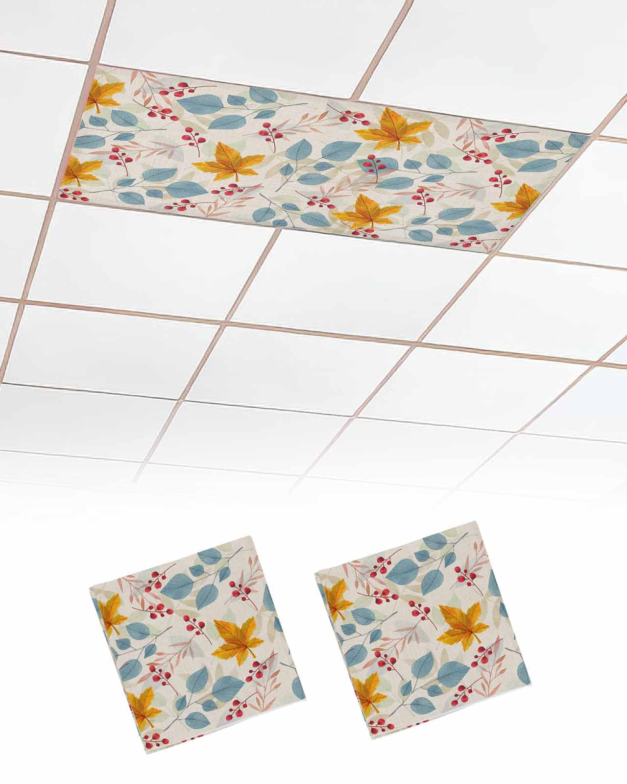 Fluorescent Light Covers for Ceiling Lights 2 Pack, Blue Orange Fall ...