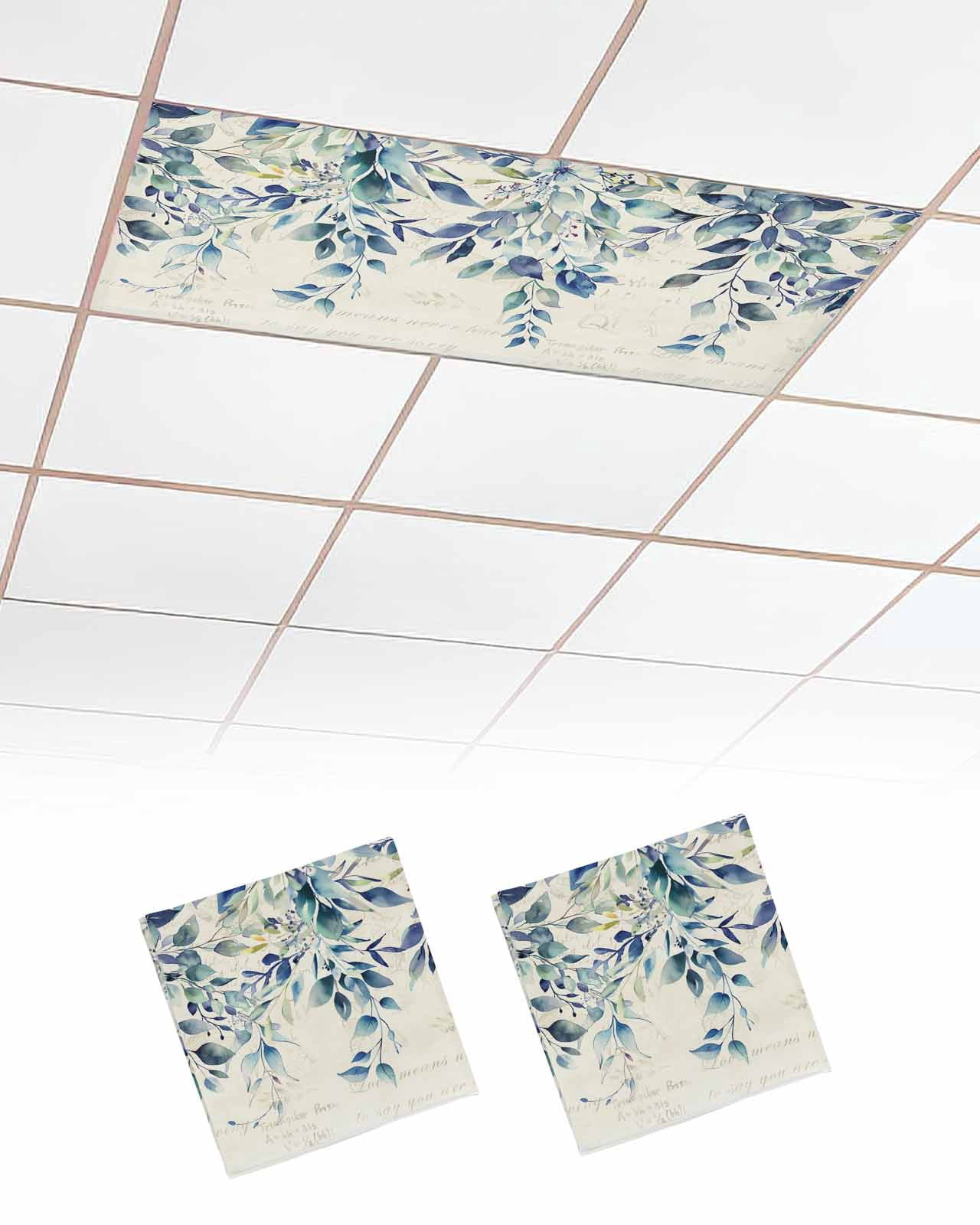Fluorescent Light Covers for Ceiling Lights 2 Pack, Blue Teal ...
