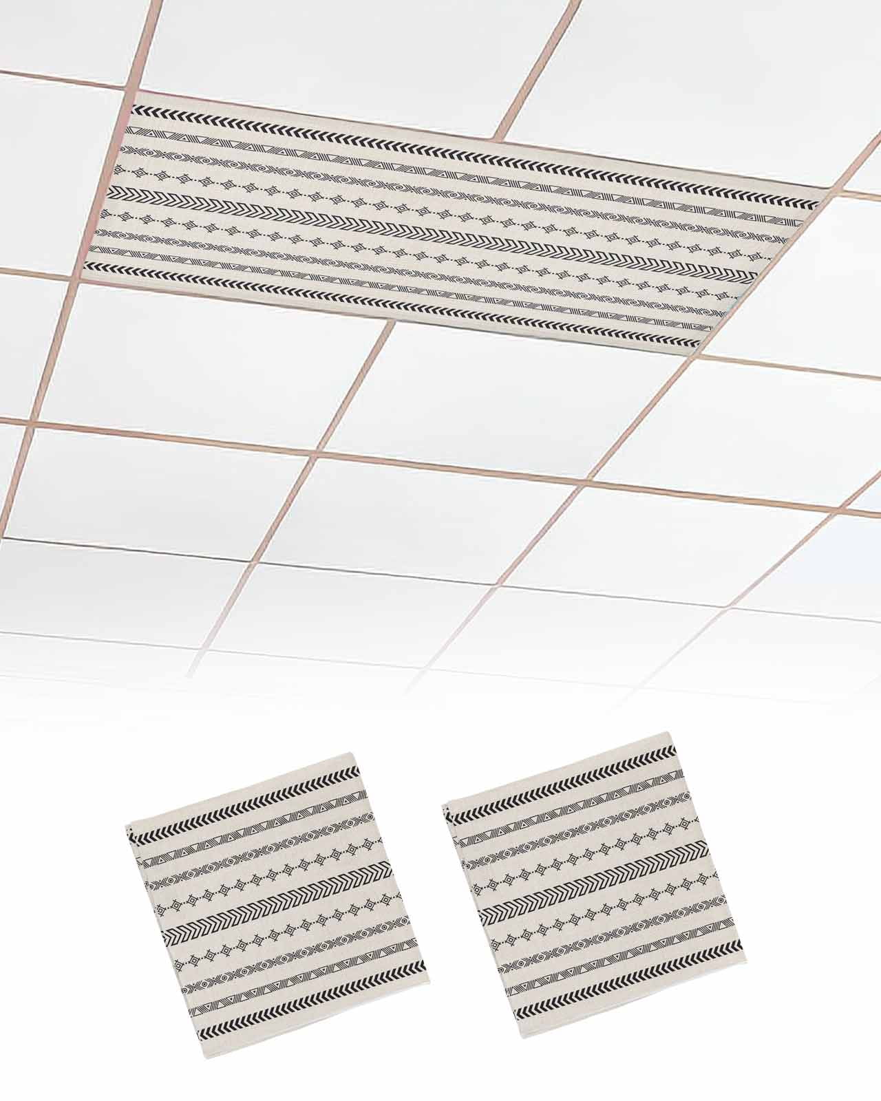 Fluorescent Light Covers for Ceiling Lights 2 Pack, Boho Geometric ...