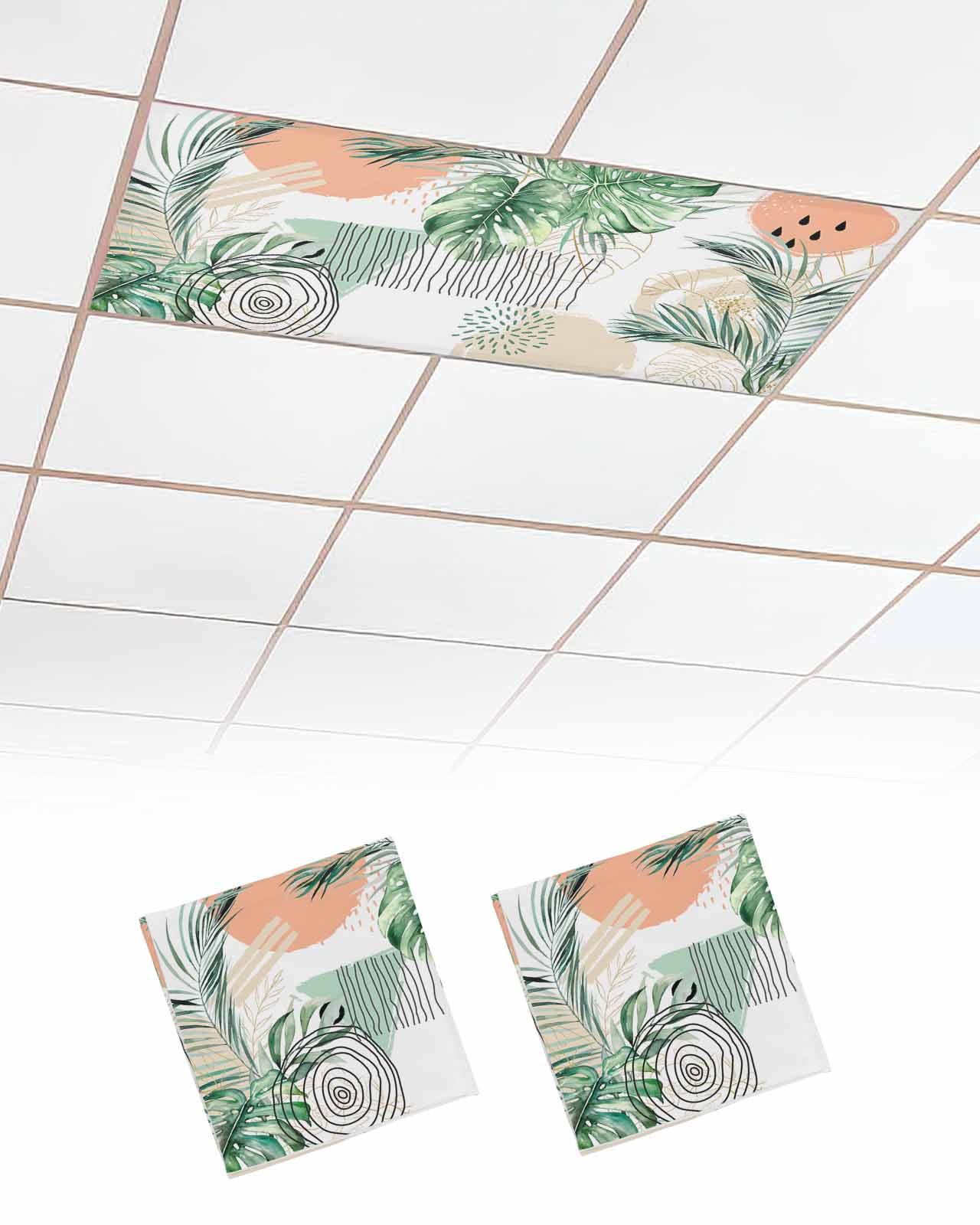 Fluorescent Light Covers for Ceiling Lights 2 Pack, Boho Summer ...