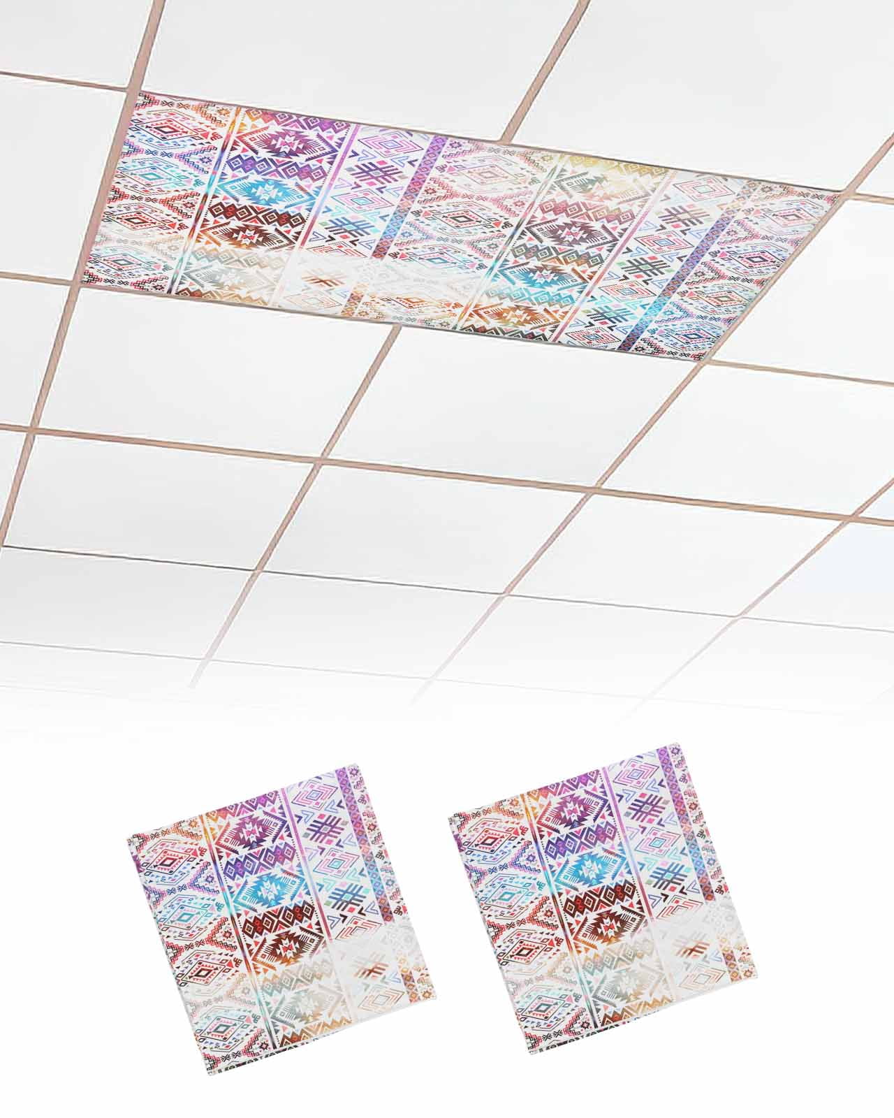 Fluorescent Light Covers for Ceiling Lights 2 Pack, Colorful ...