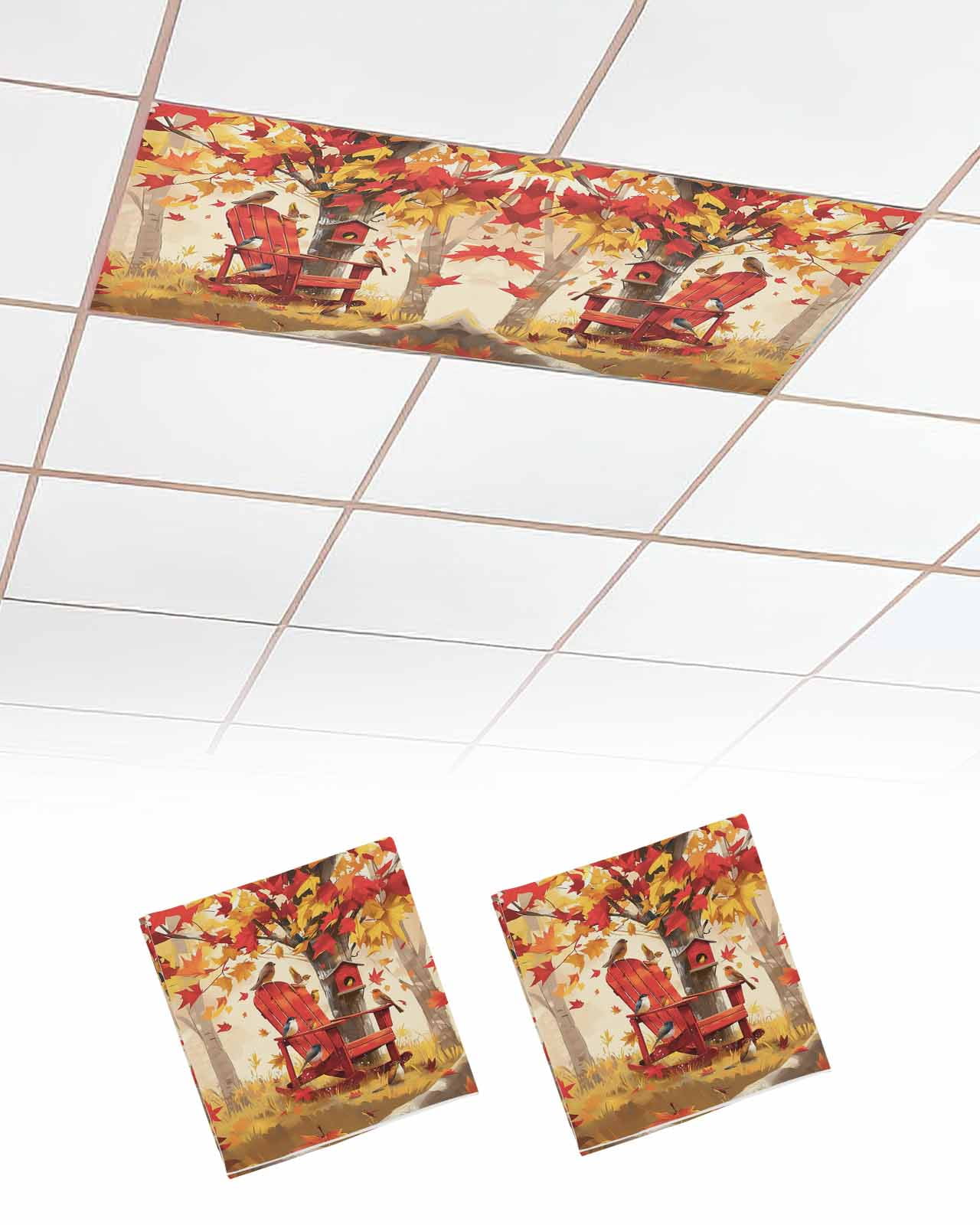 Fluorescent Light Covers for Ceiling Lights 2 Pack,Fall Botanical ...