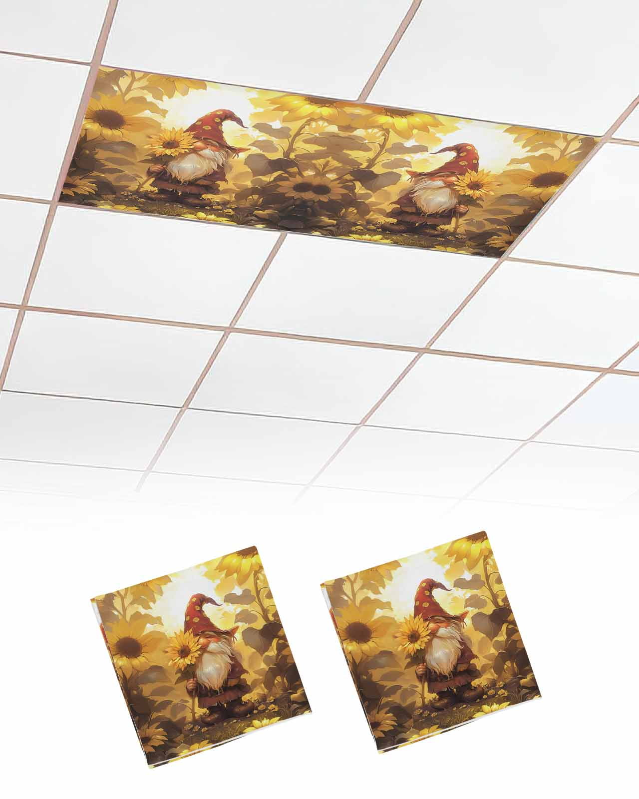 Fluorescent Light Covers for Ceiling Lights 2 Pack,Fall Sunflowers ...