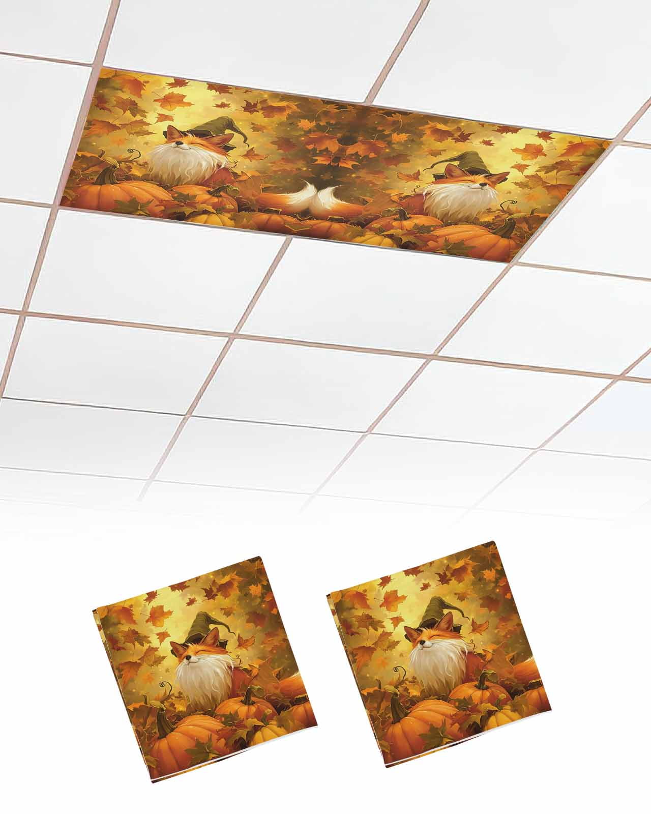 Fluorescent Light Covers for Ceiling Lights 2 Pack, Fall Thanksgiving ...