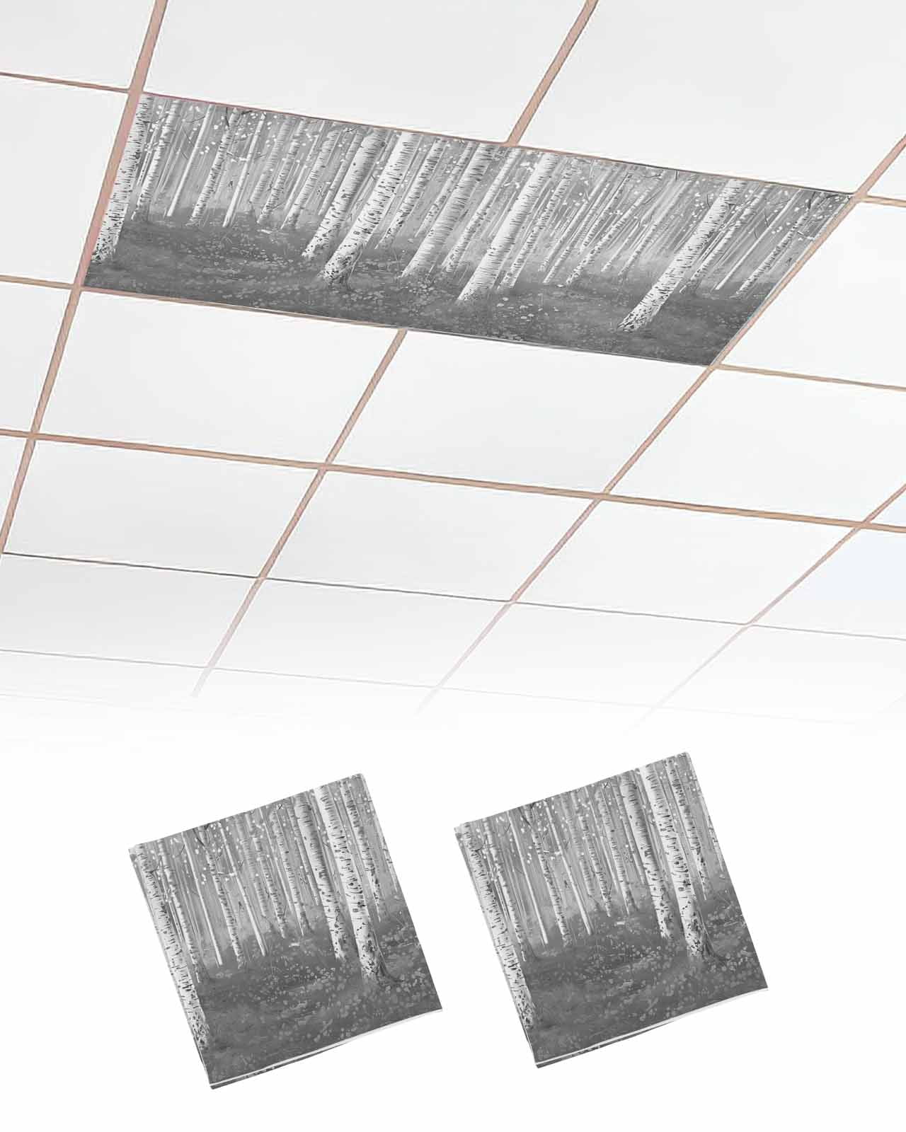Fluorescent Light Covers for Ceiling Lights 2 Pack, Grey Oil Painting ...