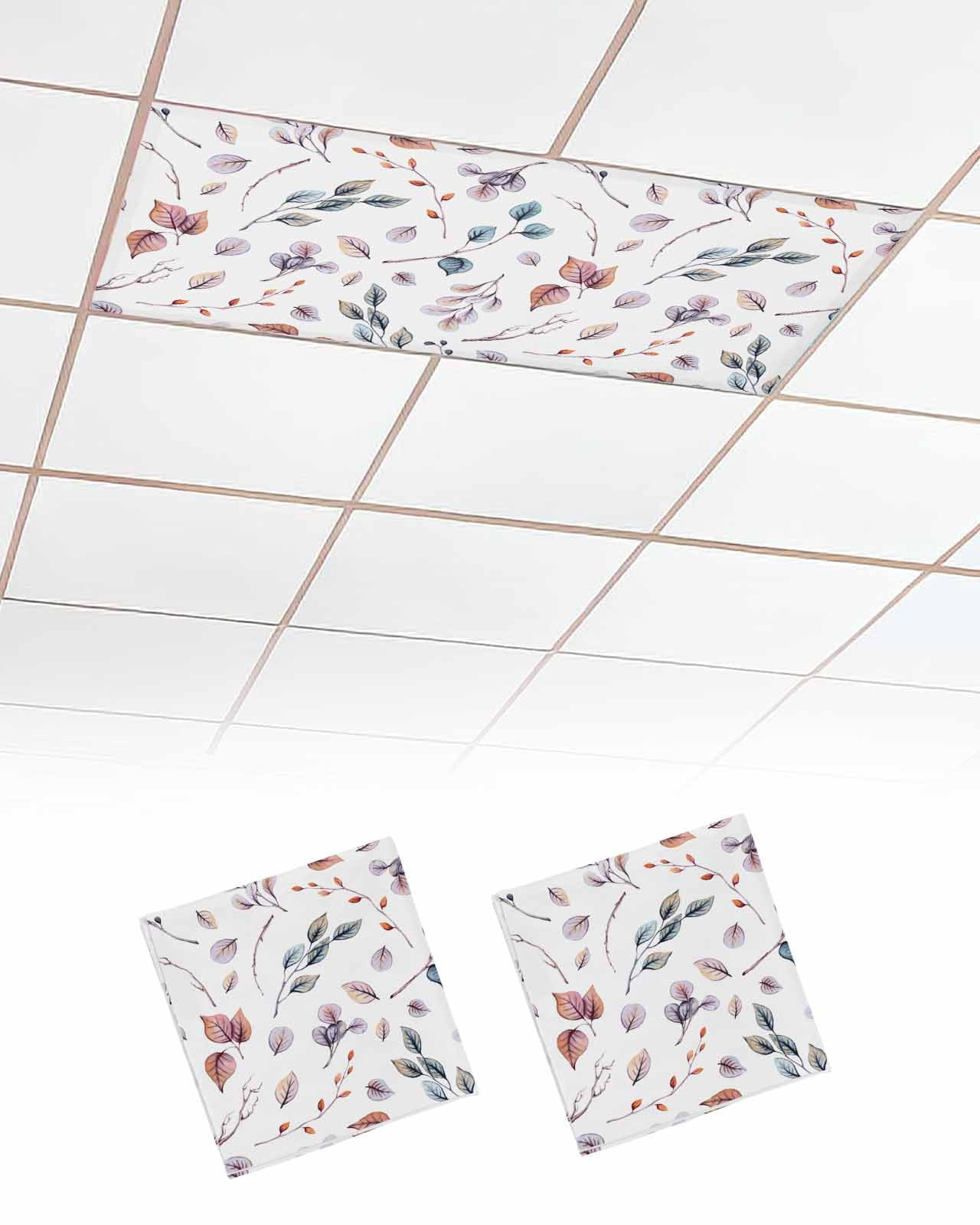 Fluorescent Light Covers for Ceiling Lights 2 Pack, Orange Blue ...