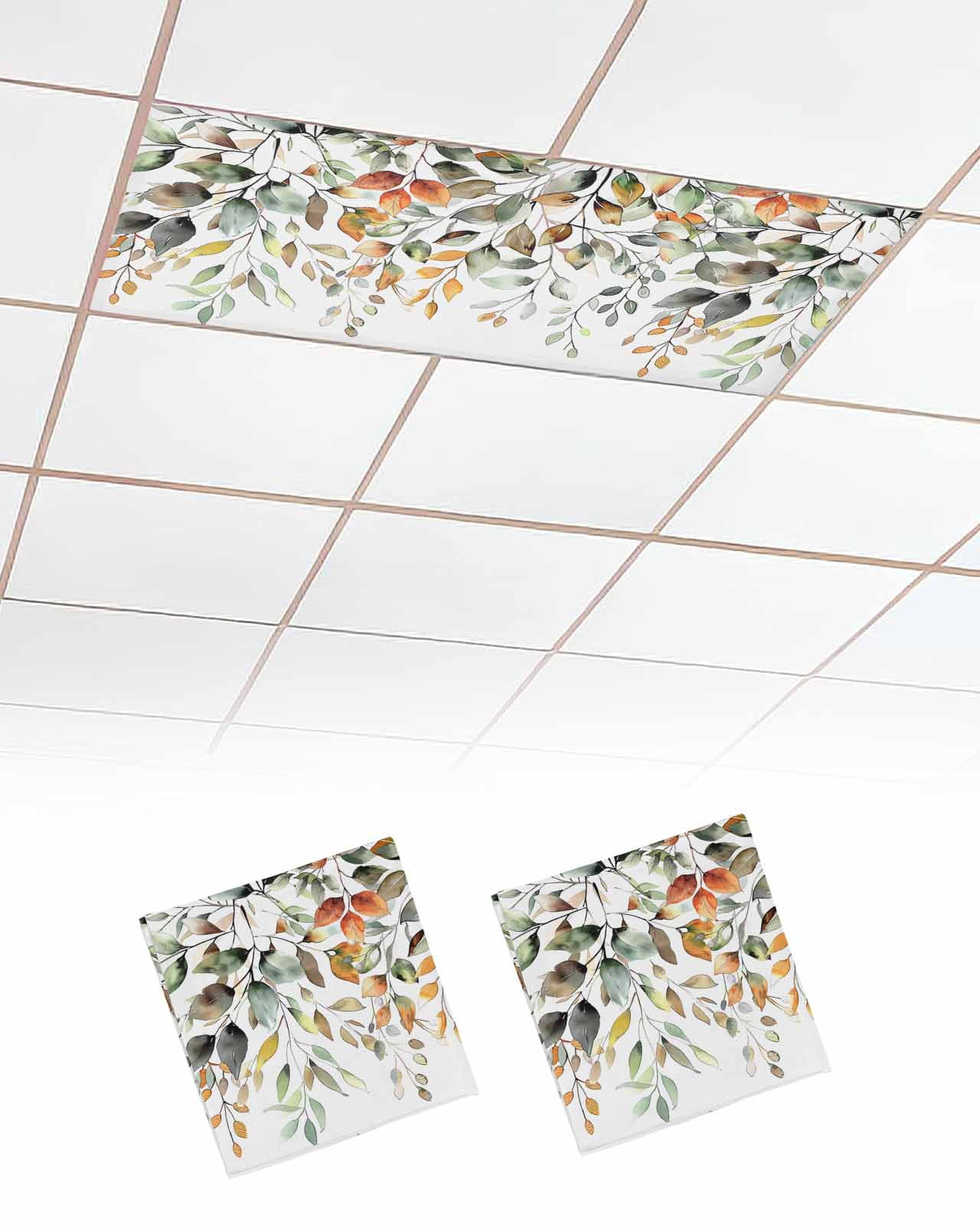 Fluorescent Light Covers for Ceiling Lights 2 Pack, Orange Green ...