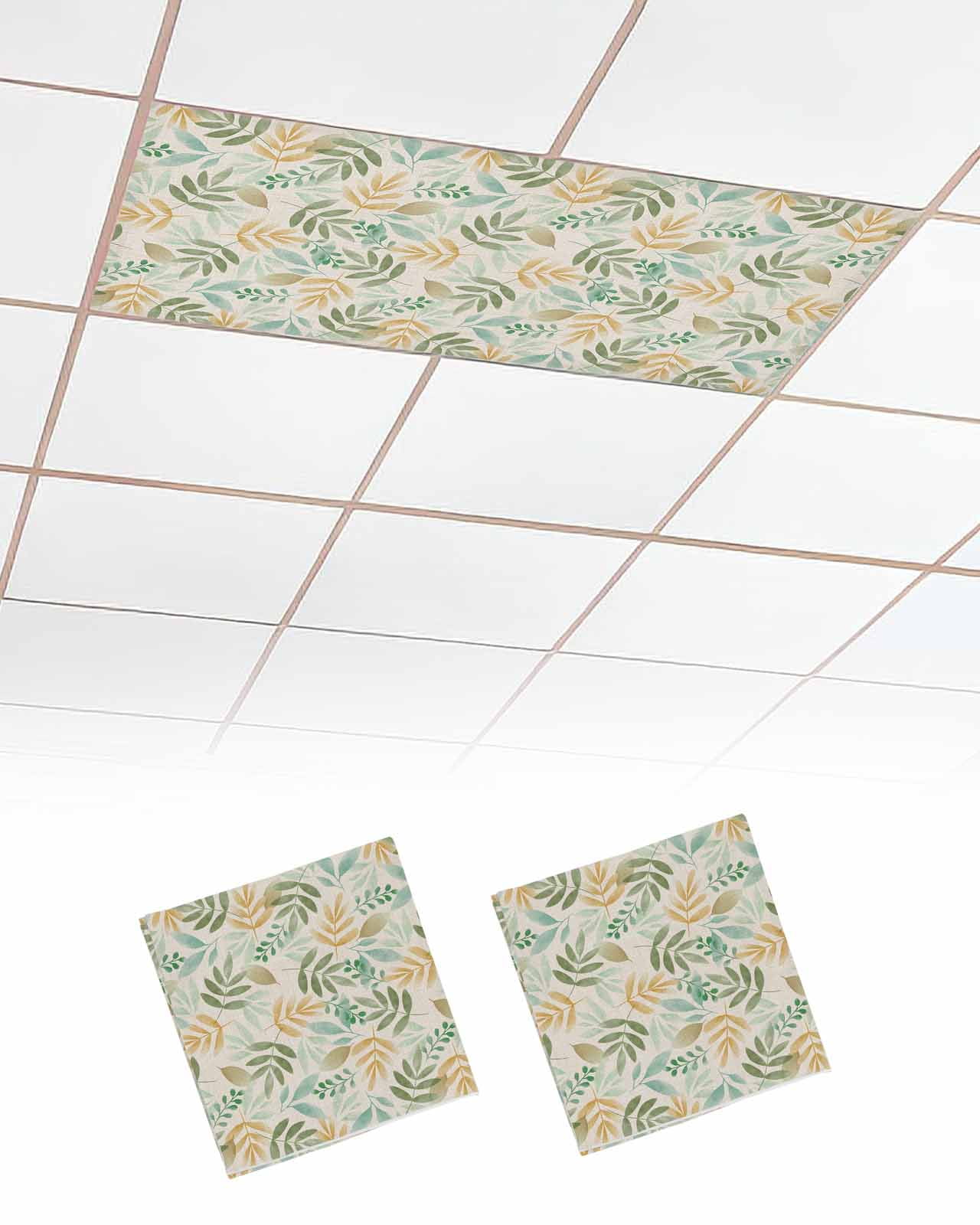 Fluorescent Light Covers for Ceiling Lights 2 Pack, Orange Sage Green ...