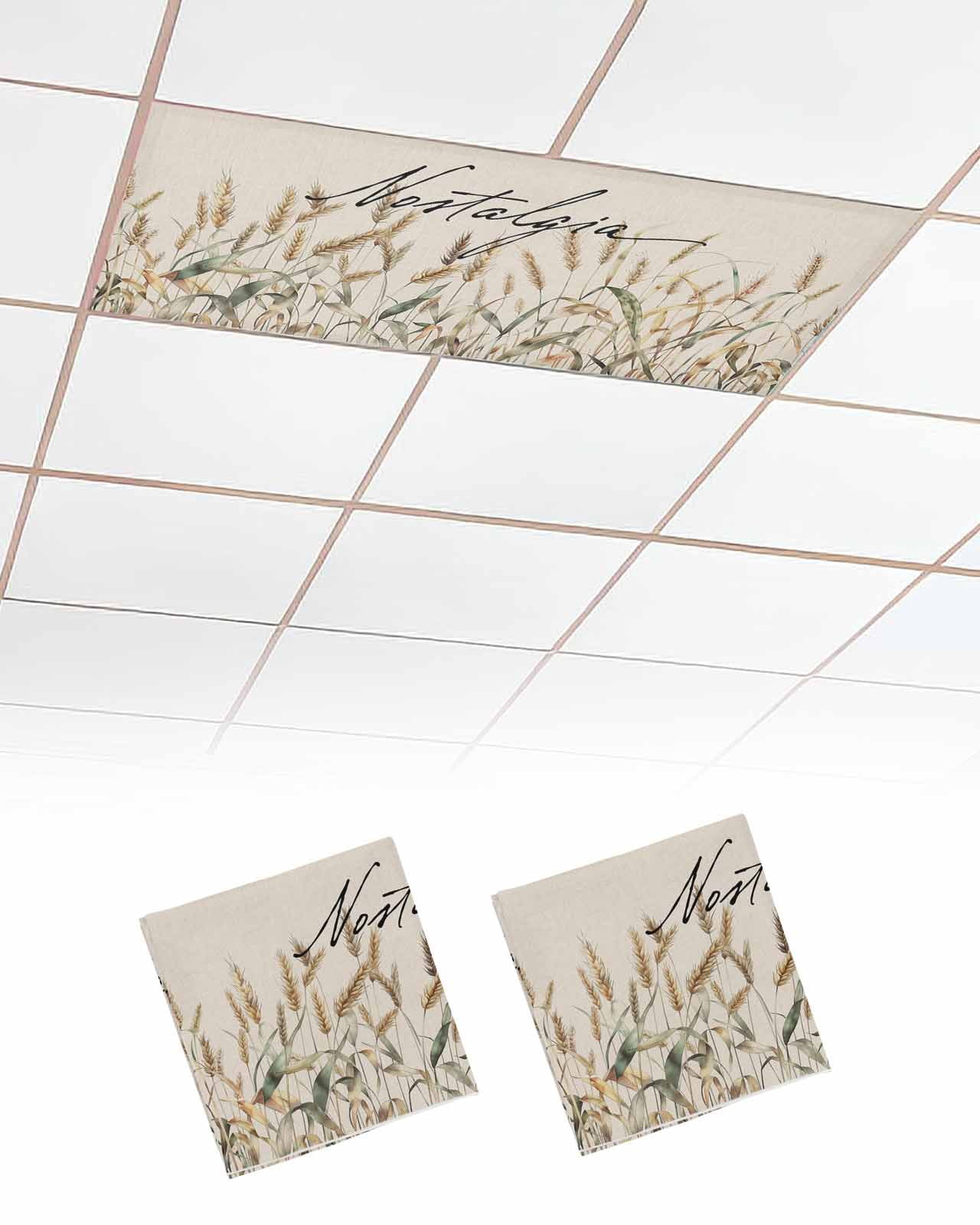 Fluorescent Light Covers for Ceiling Lights 2 Pack, Pastoral Botanical ...