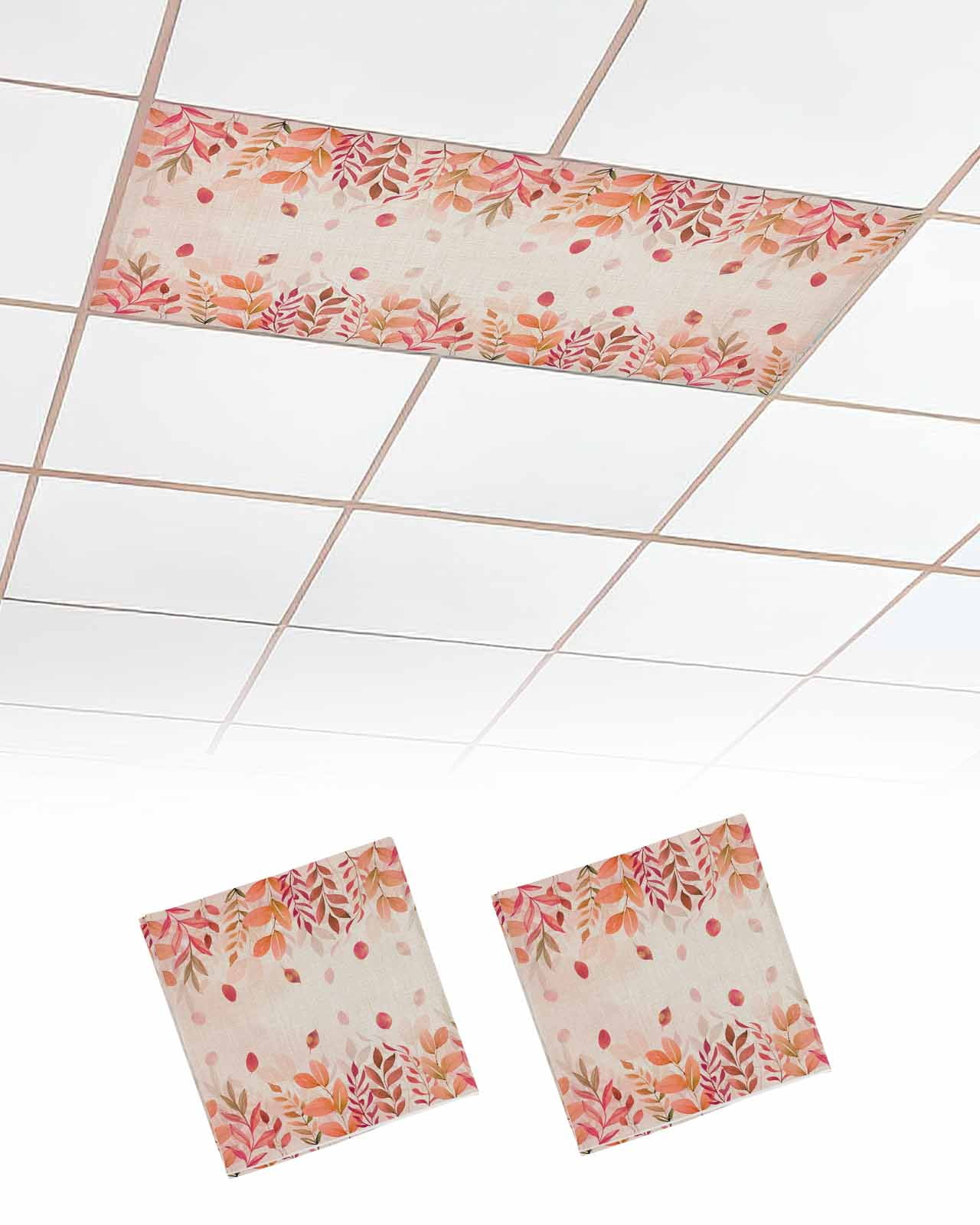 Fluorescent Light Covers for Ceiling Lights 2 Pack, Red Orange ...