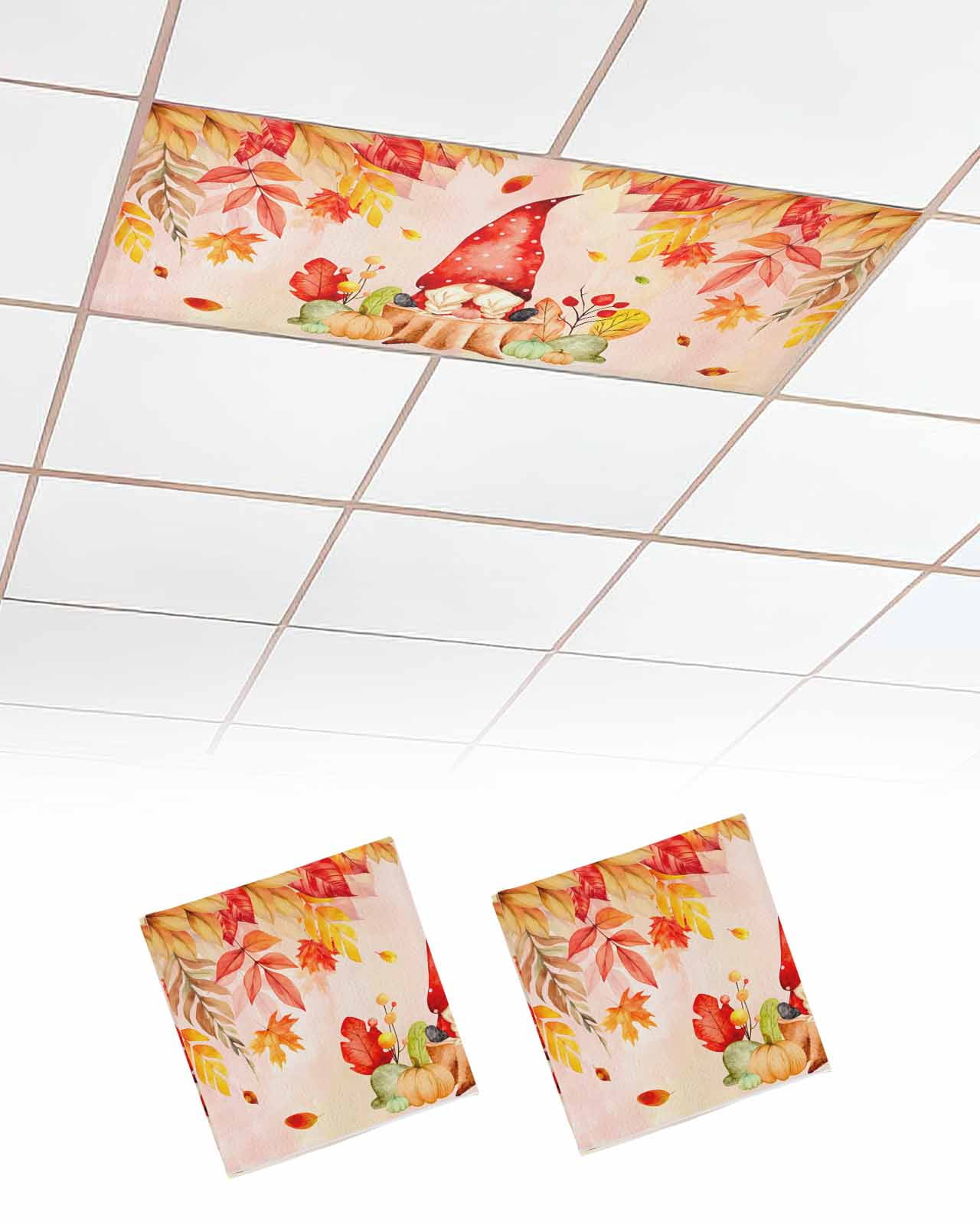 Fluorescent Light Covers for Ceiling Lights 2 Pack,Red Orange Fall ...