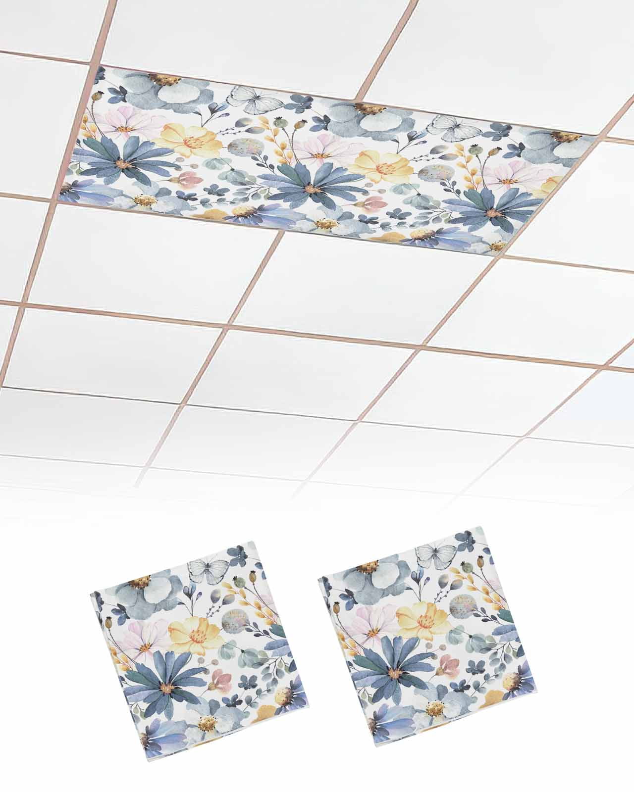 Fluorescent Light Covers for Ceiling Lights 2 Pack,Spring Floral ...