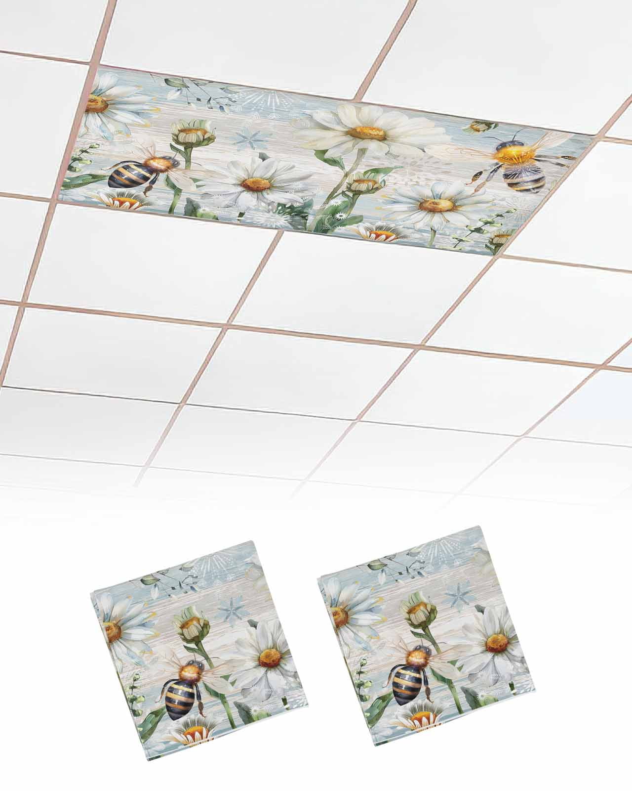 Fluorescent Light Covers for Ceiling Lights 2 Pack, Summer Botanical ...