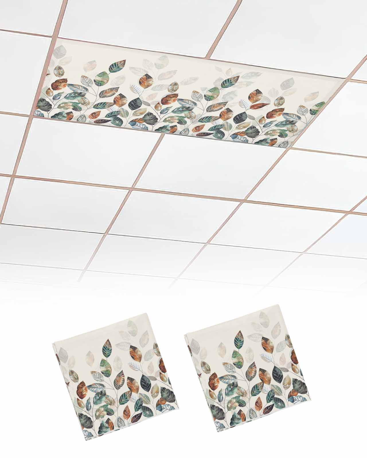 Fluorescent Light Covers for Ceiling Lights 2 Pack, Teal Brown ...
