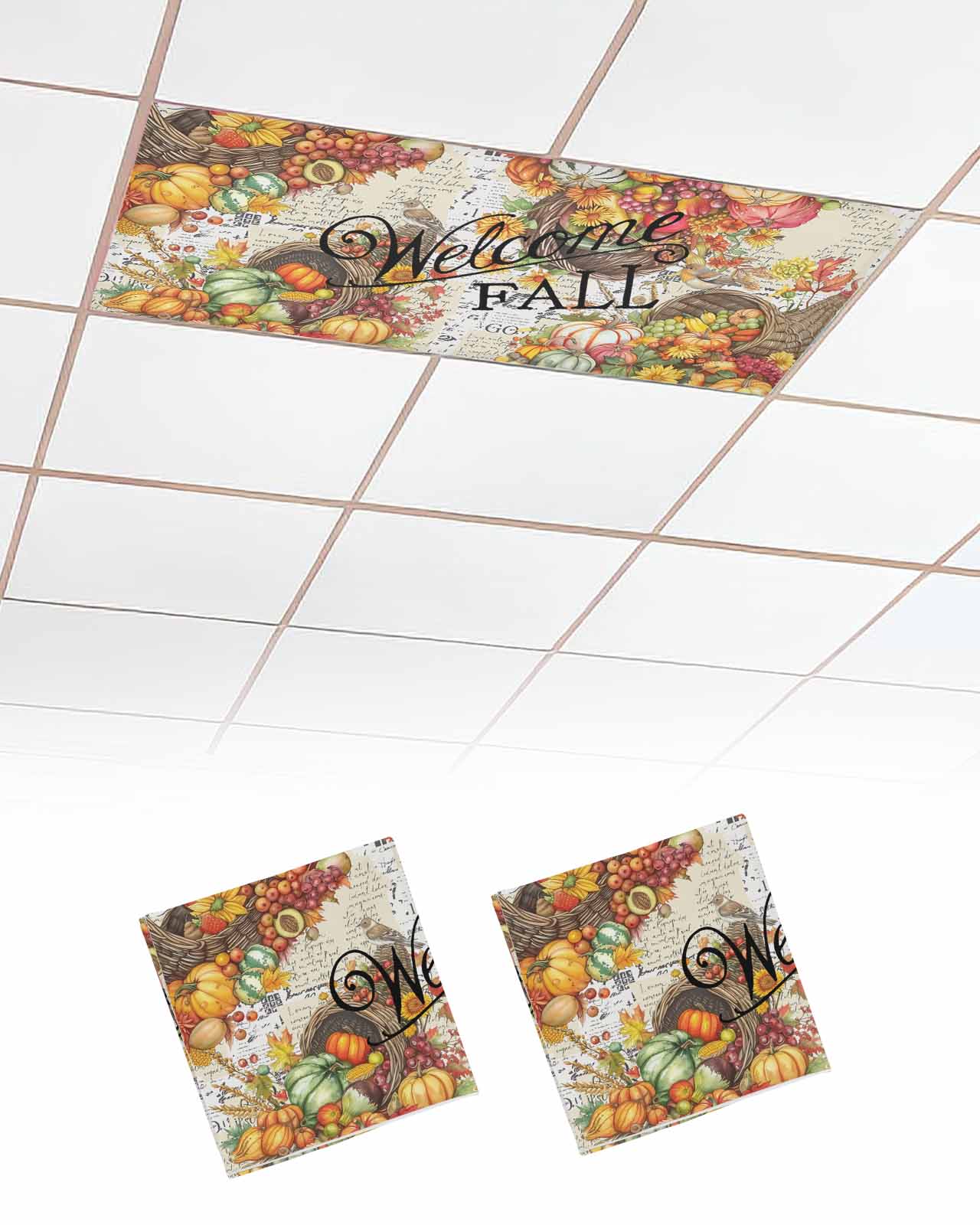 Fluorescent Light Covers for Ceiling Lights 2 Pack, Welcome Fall ...