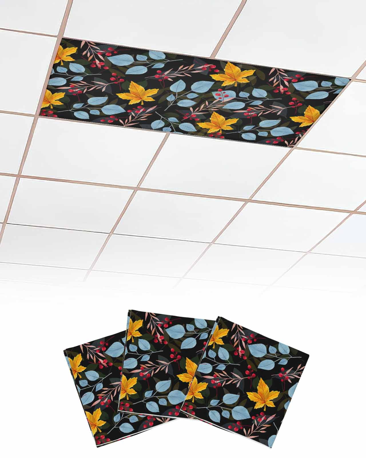 Fluorescent Light Covers for Ceiling Lights 3 Pack,Blue Orange Fall ...