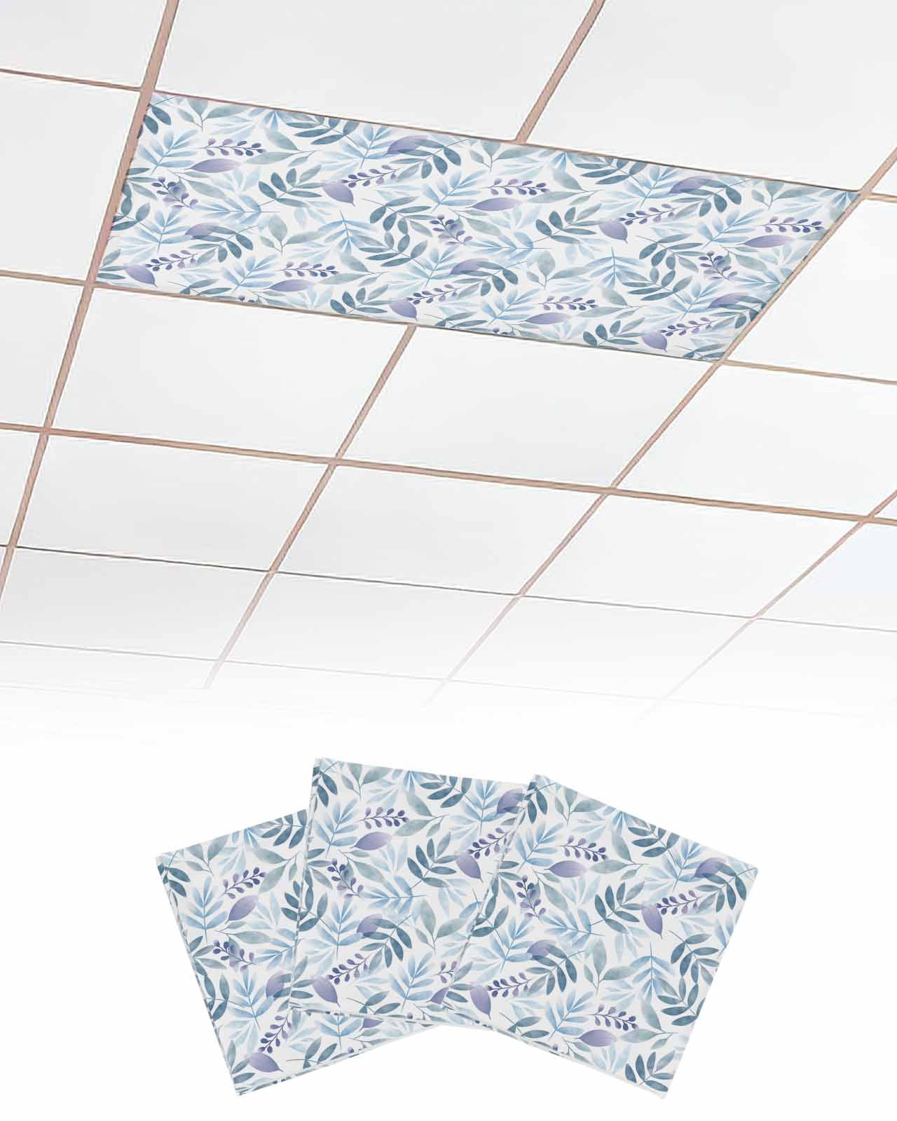 Fluorescent Light Covers for Ceiling Lights 3 Pack,Blue Purple ...