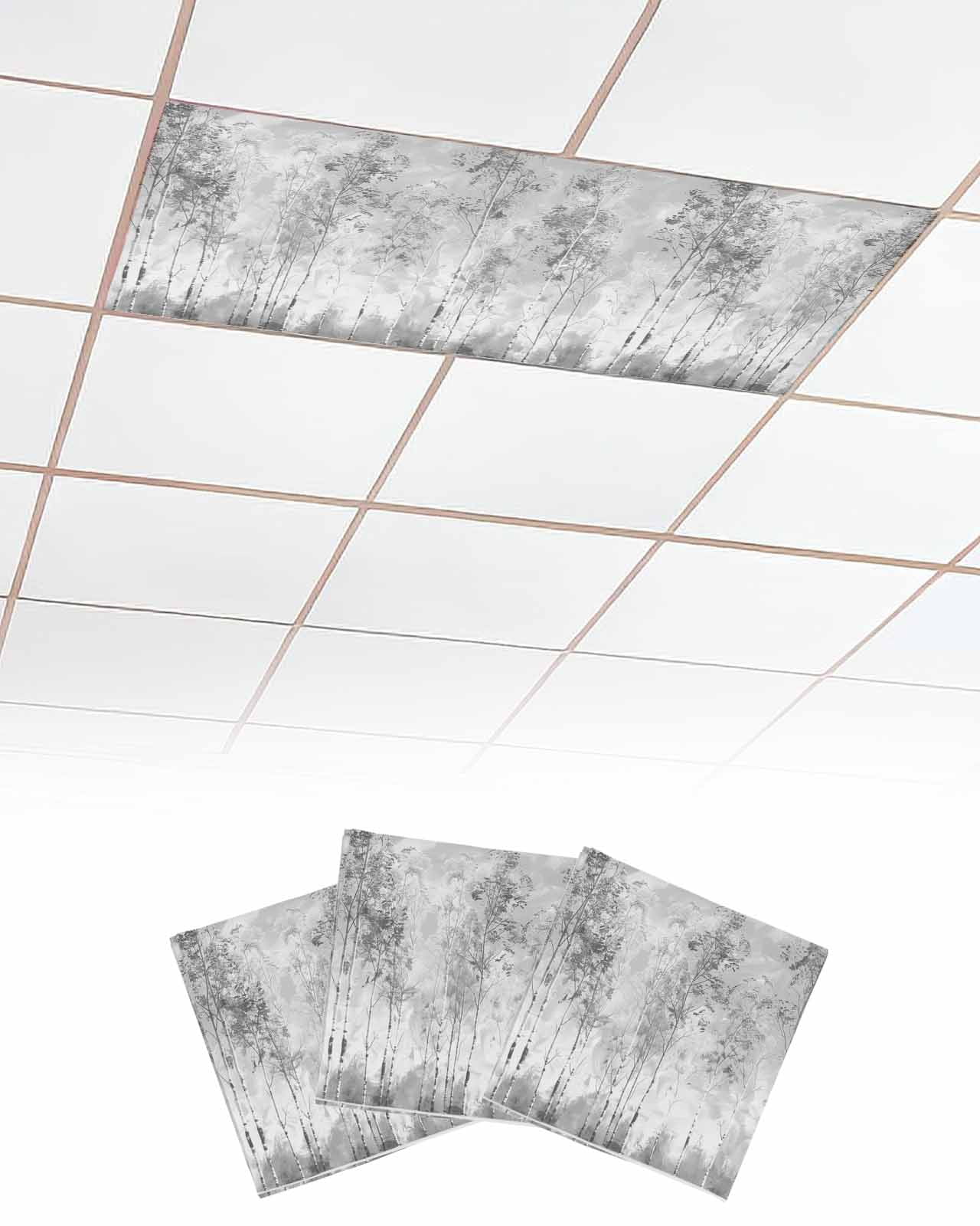 Fluorescent Light Covers for Ceiling Lights 3 Pack, Contemporary Grey ...