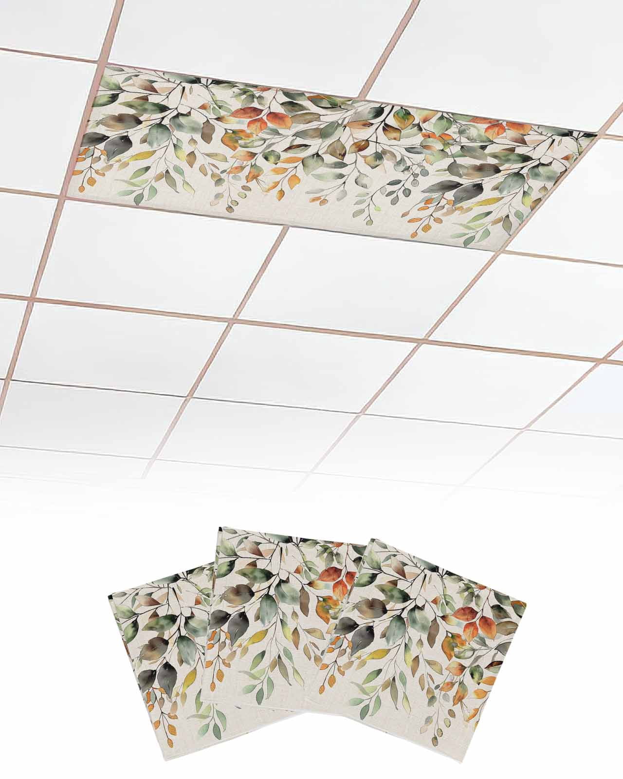 Fluorescent Light Covers for Ceiling Lights 3 Pack, Orange Green ...