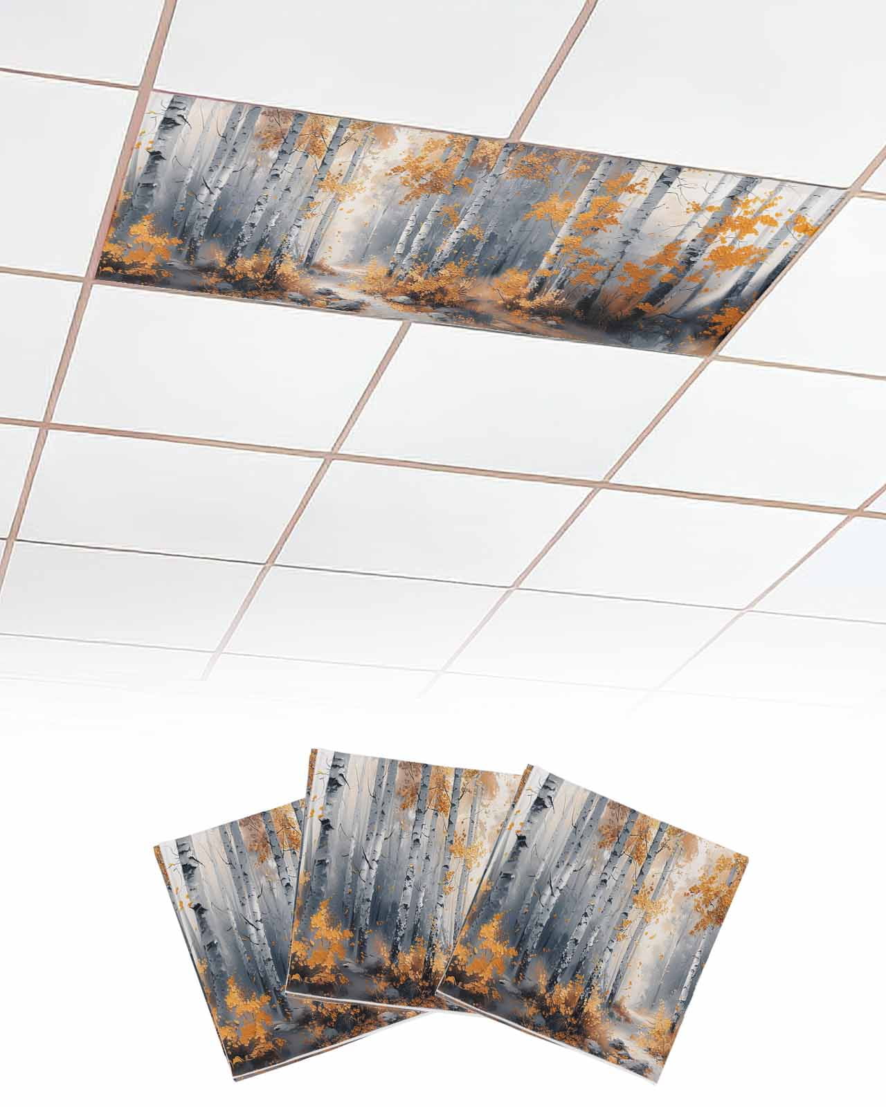Fluorescent Light Covers for Ceiling Lights 3 Pack, Orange Navy Blue ...