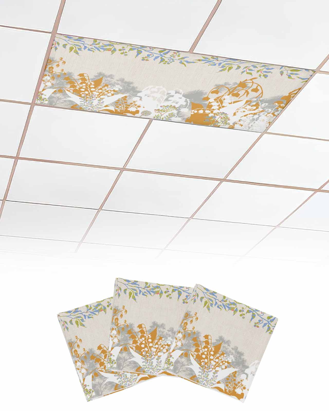 Fluorescent Light Covers for Ceiling Lights 3 Pack, Orange Spring ...