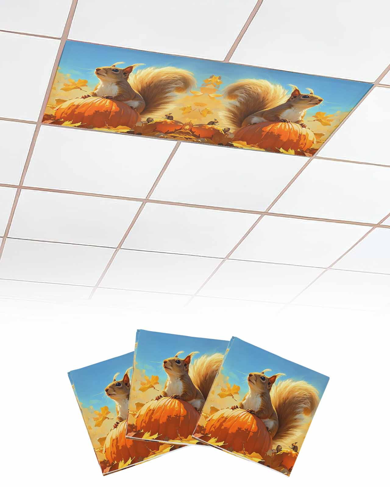 Fluorescent Light Covers for Ceiling Lights 3 Pack, Thanksgiving ...