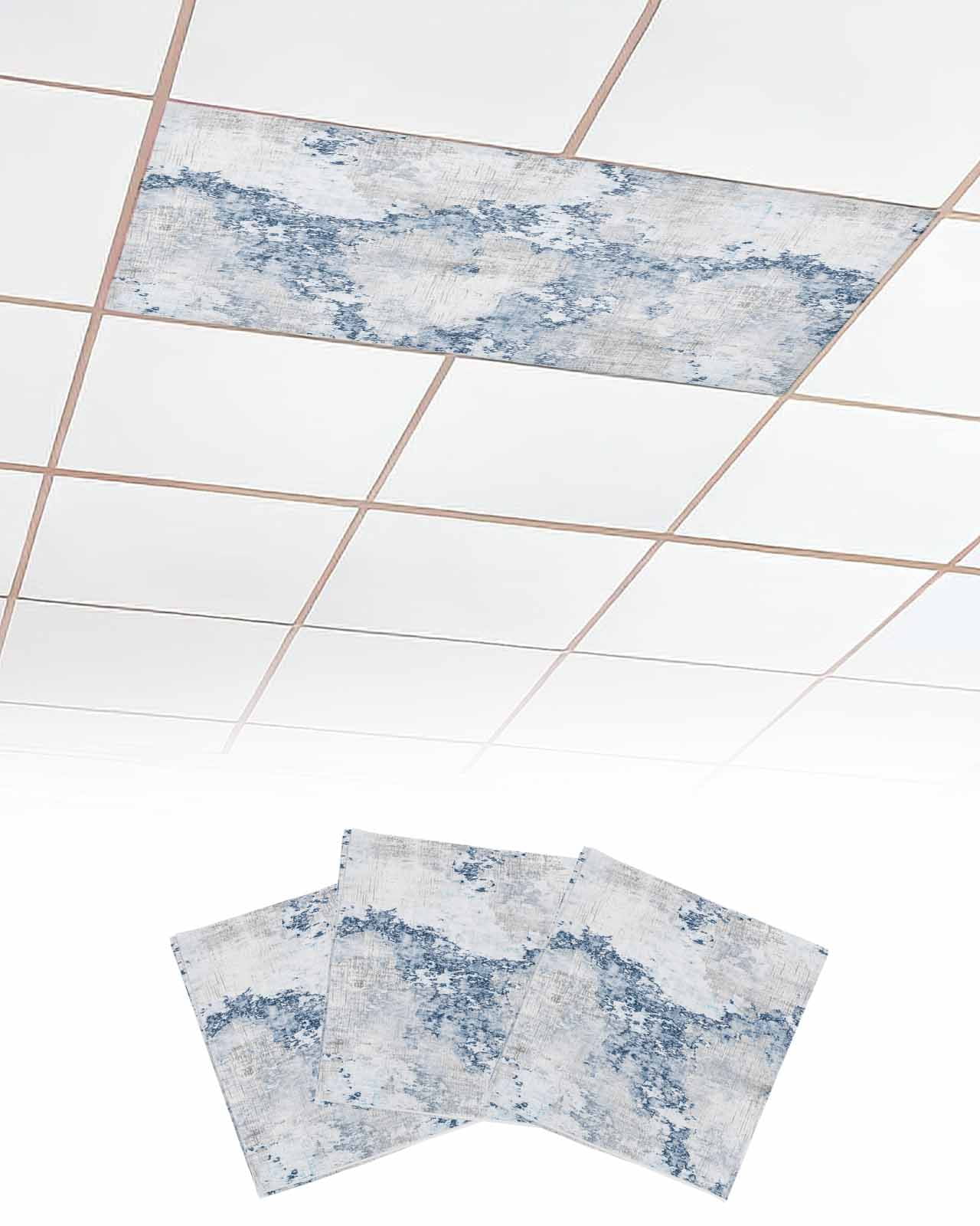 Fluorescent Light Covers for Ceiling Lights 3 Pack, Vintage Blue ...