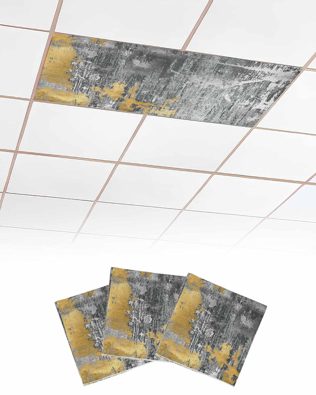 Fluorescent Light Covers for Ceiling Lights 3 Pack, Yellow Gray ...