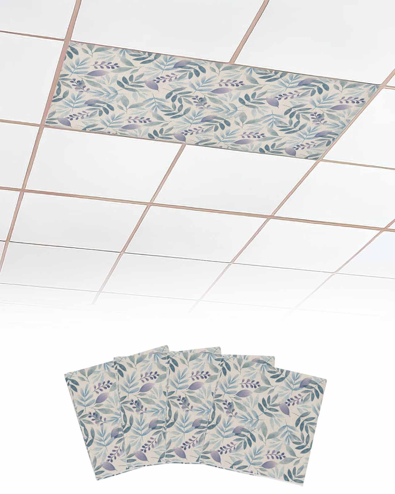 Fluorescent Light Covers for Ceiling Lights 4 Pack, Blue Purple ...