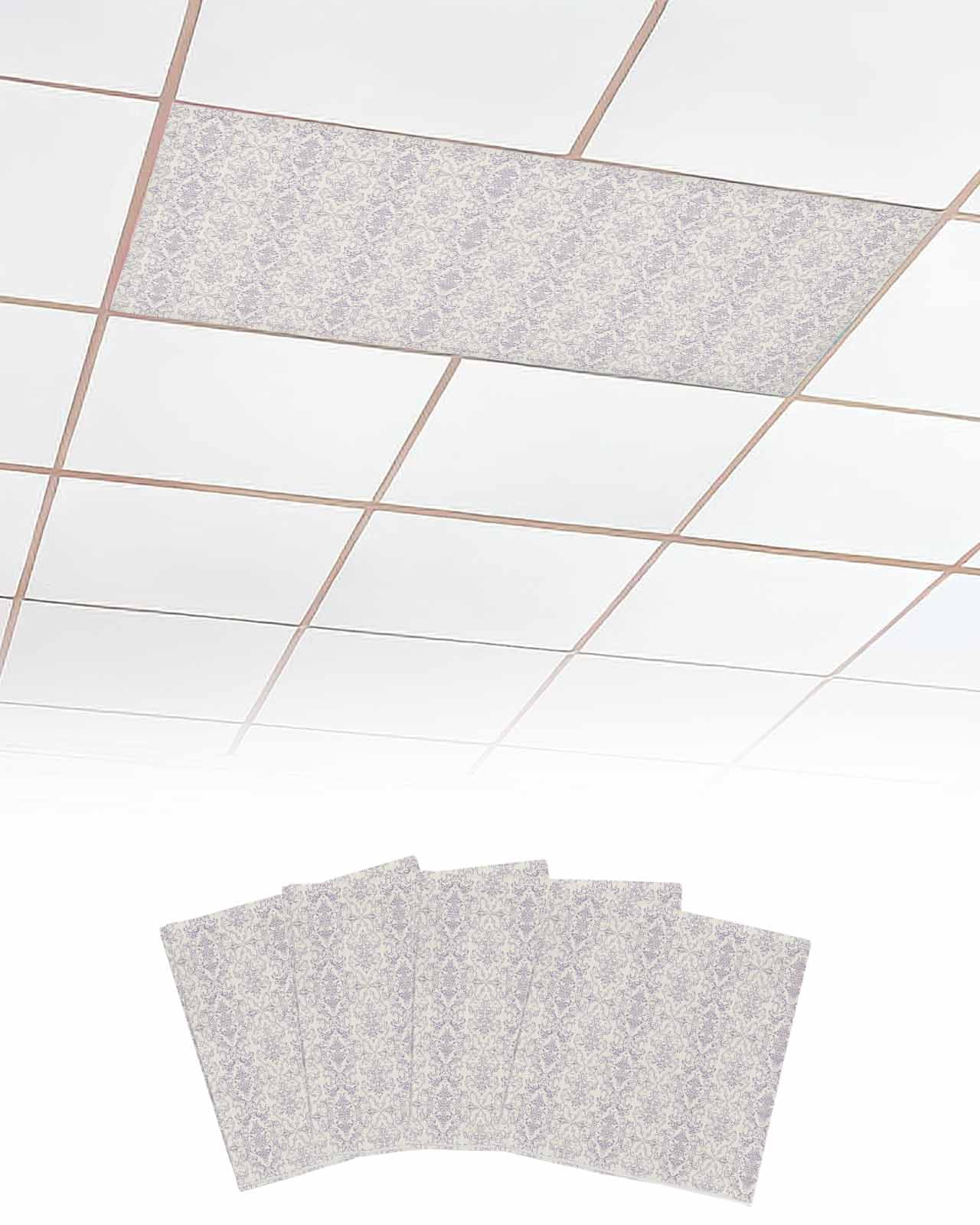 Fluorescent Light Covers for Ceiling Lights 4 Pack, Boho Purple Pattern ...