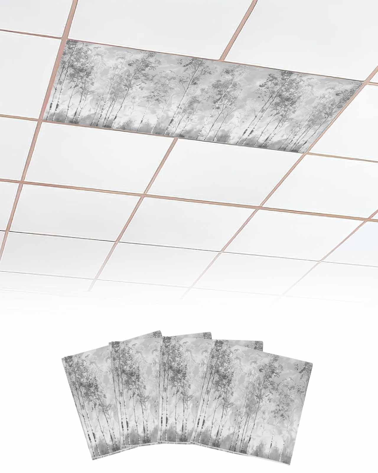 Fluorescent Light Covers for Ceiling Lights 4 Pack, Contemporary Grey ...