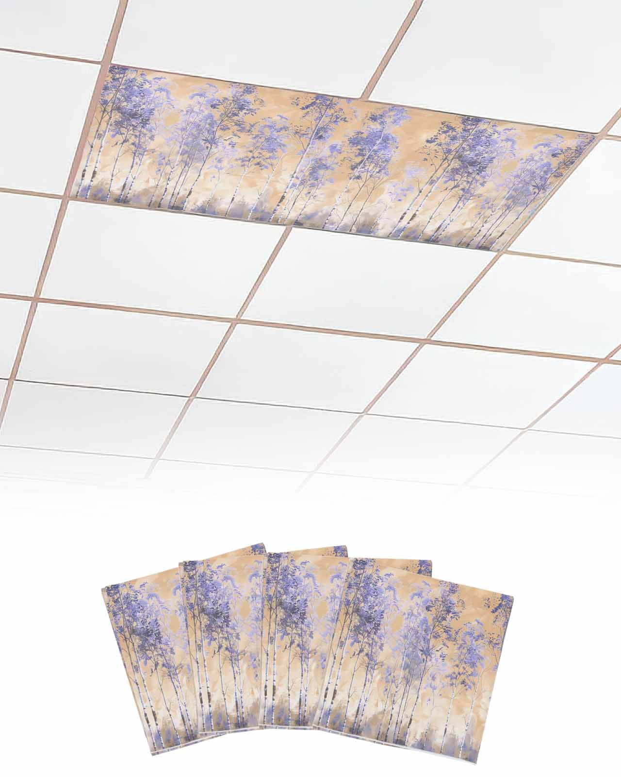 Fluorescent Light Covers for Ceiling Lights 4 Pack, Contemporary Orange ...