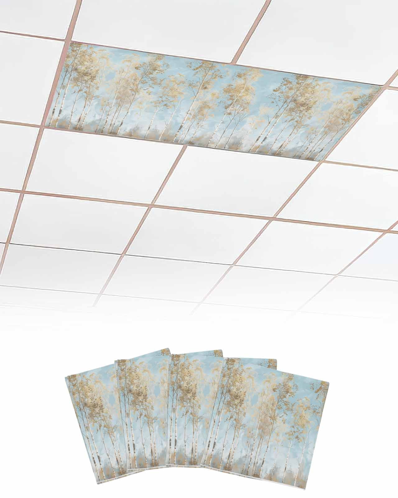 Fluorescent Light Covers for Ceiling Lights 4 Pack, Contemporary Yellow ...