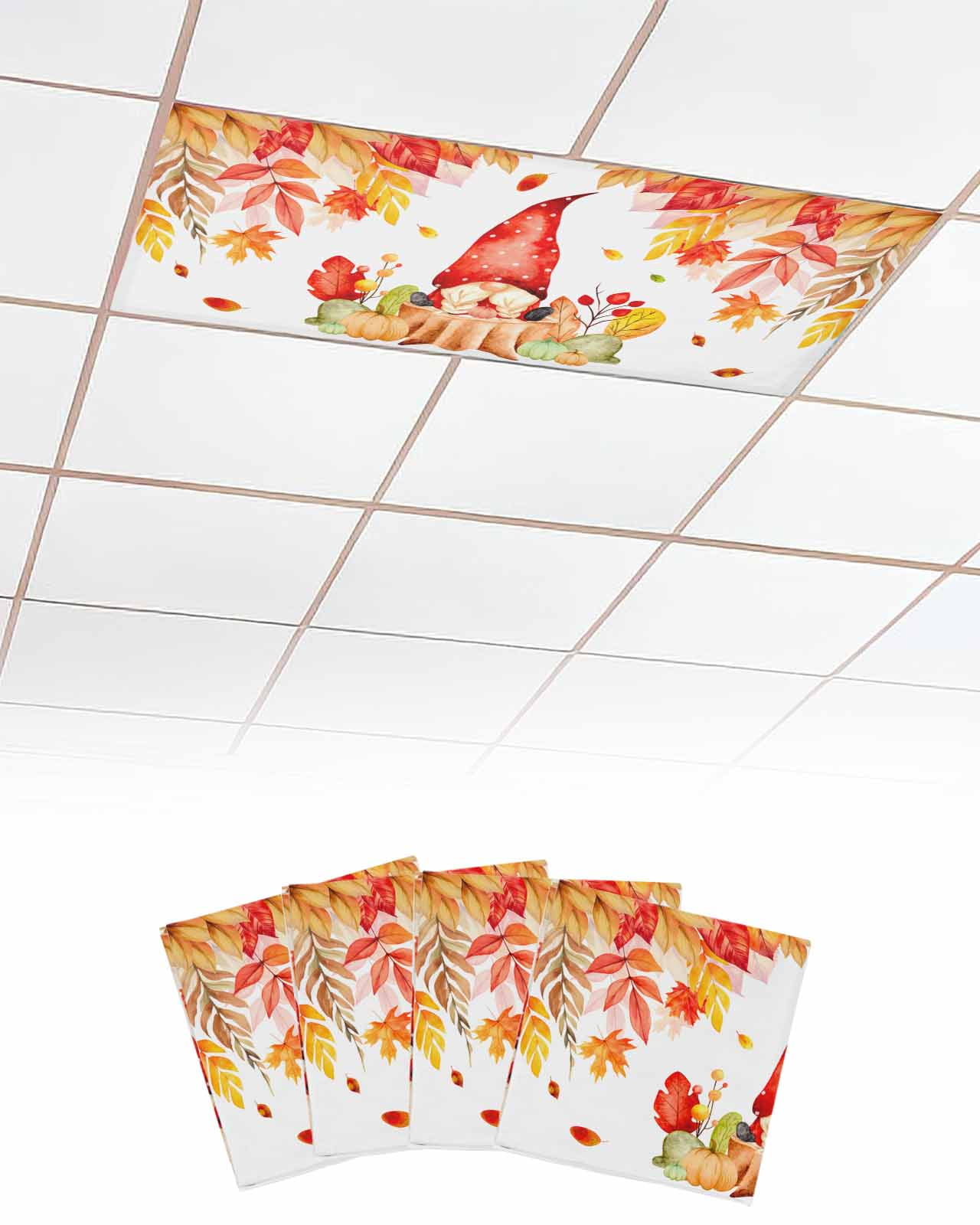Fluorescent Light Covers for Ceiling Lights 4 Pack,Fall Thanksgiving ...