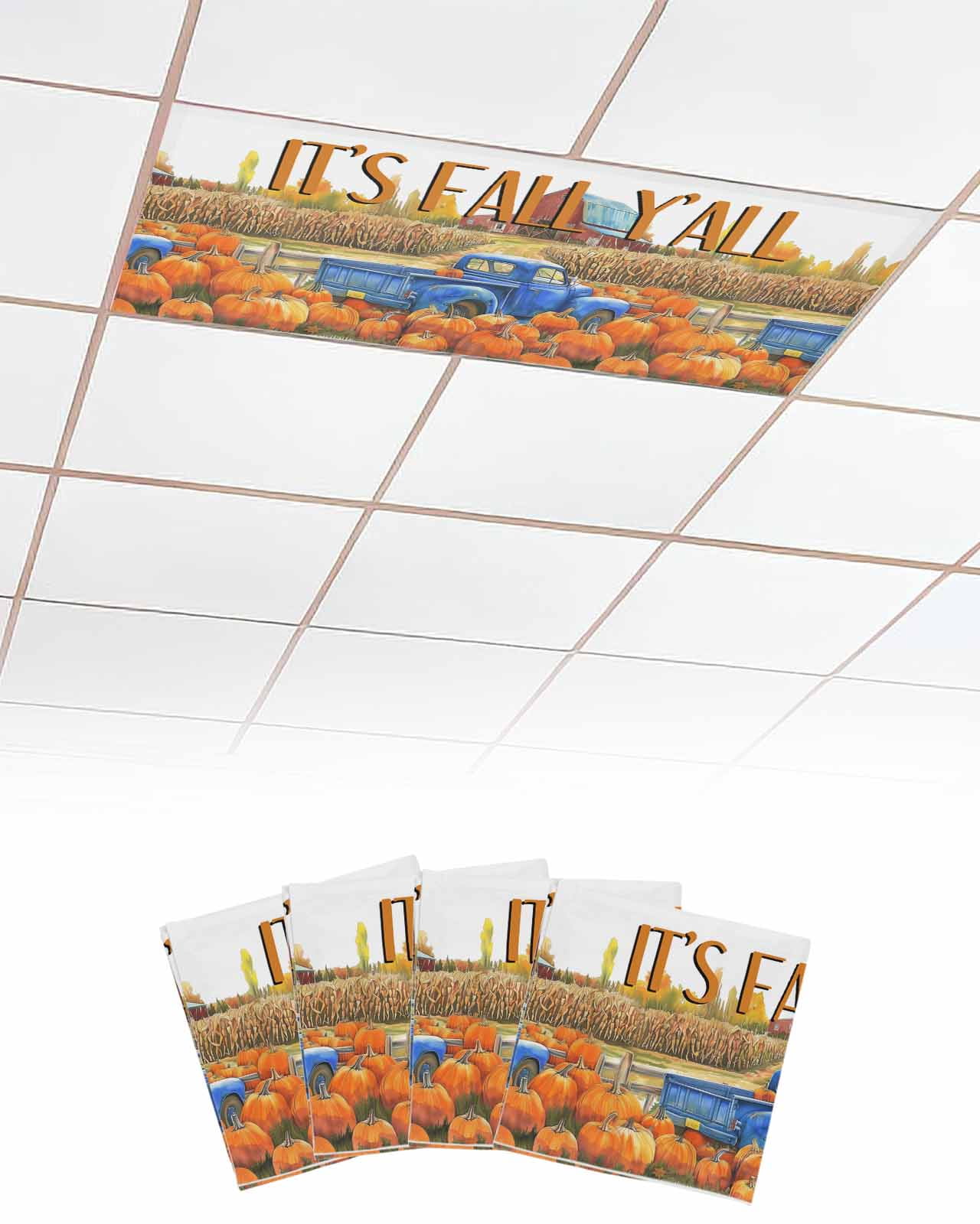 Fluorescent Light Covers for Ceiling Lights 4 Pack, Farmhouse Fall ...