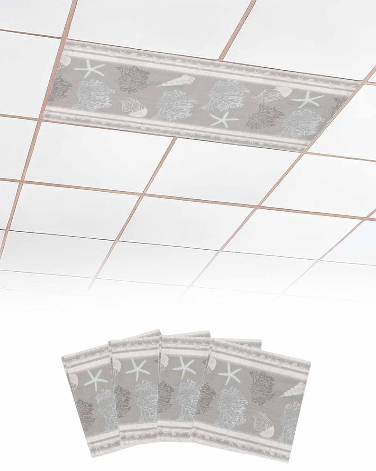 Fluorescent Light Covers for Ceiling Lights 4 Pack, Gray Coastal ...