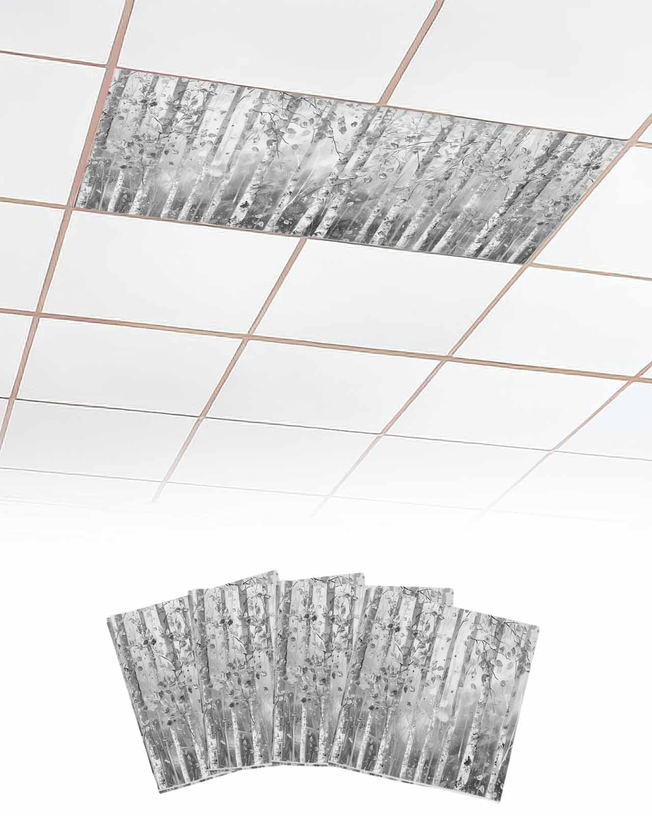 Fluorescent Light Covers for Ceiling Lights 4 Pack, Grey Forest ...