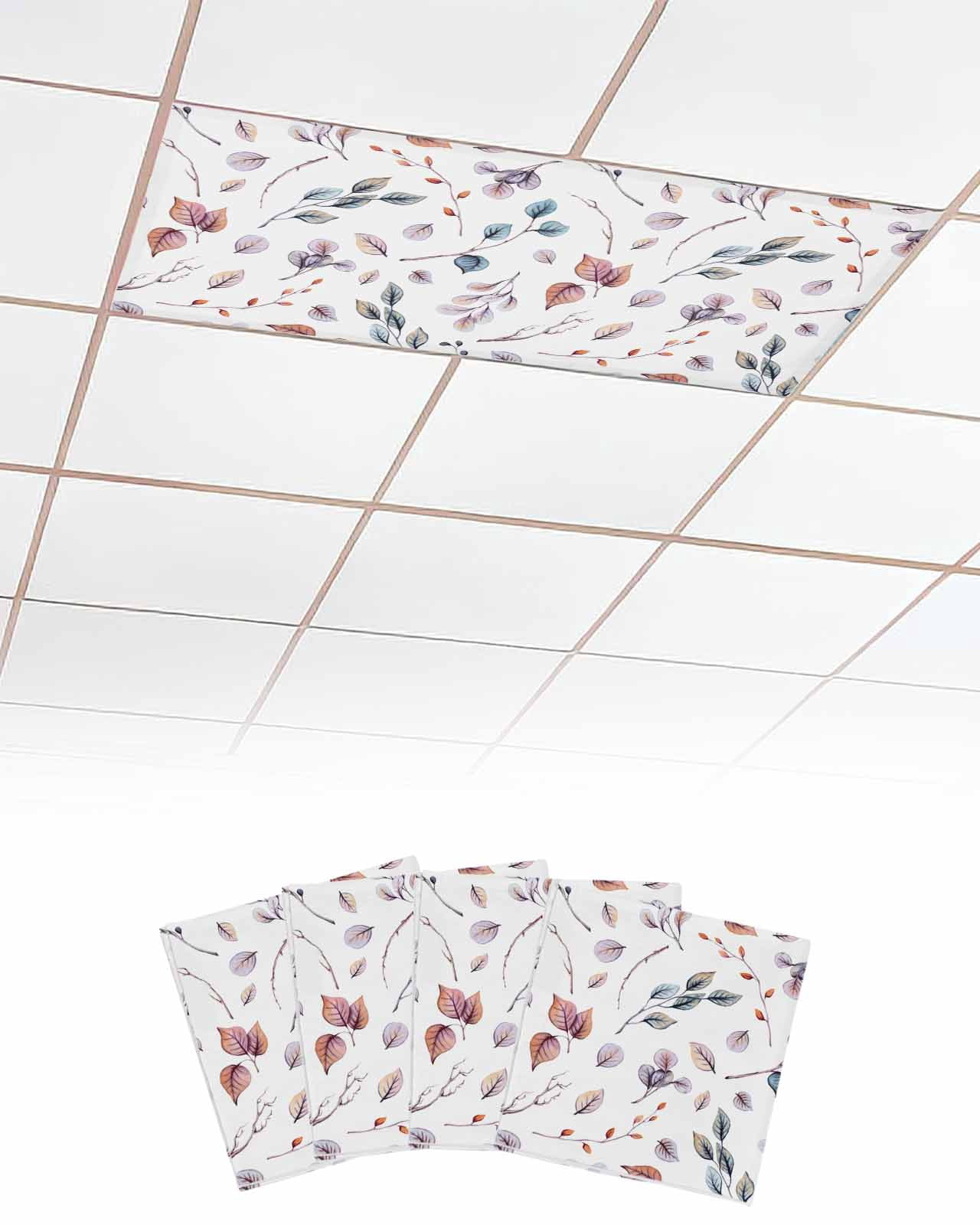 Fluorescent Light Covers for Ceiling Lights 4 Pack, Orange Blue ...